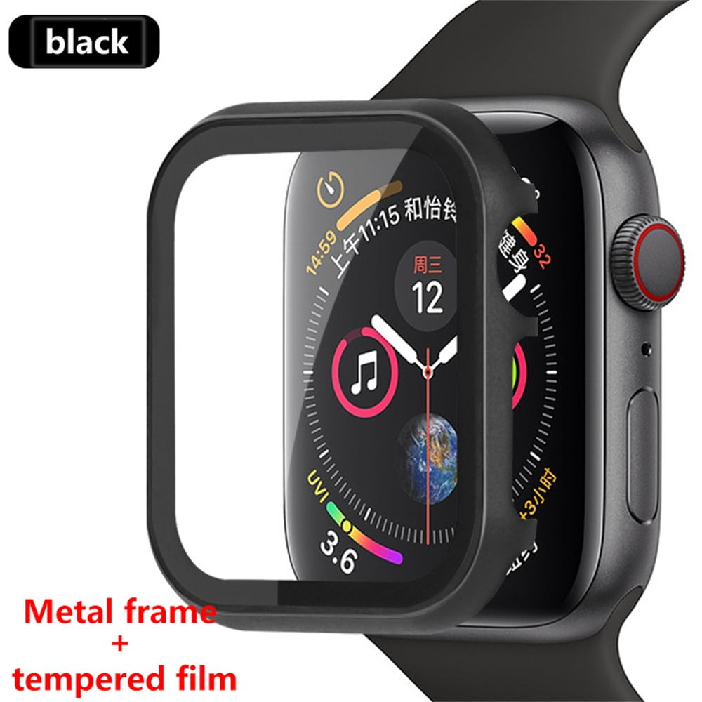 YuiYuKa Glass+Frame Metal Case For Apple Watch 40mm 44mm 38mm 42mm 41mm ...
