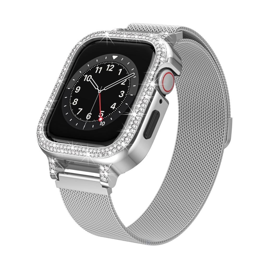 YuiYuKa Stainless Steel Metal Milanese Loop Band and Hard Bling Case ...