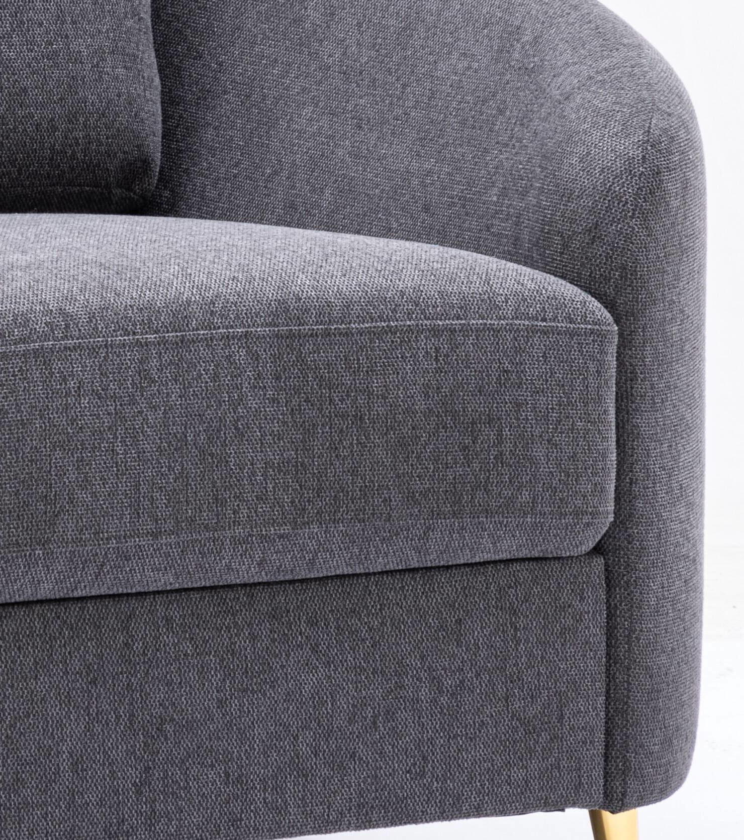 Yuina Gray Linen Accent Chair with Pocket Coil Seat & Chrome Legs ...