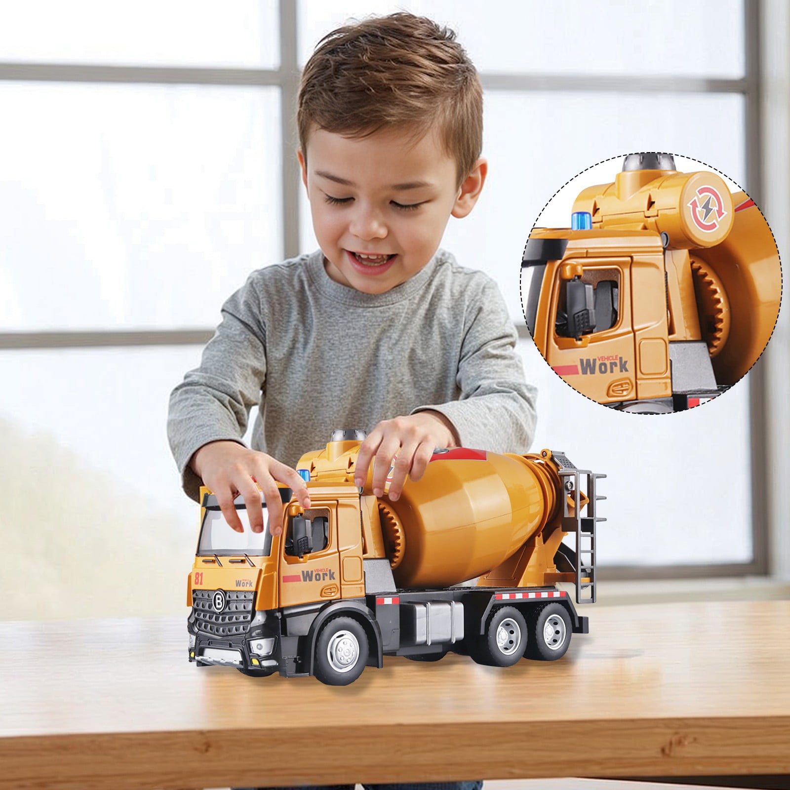 Yuioop Construction Vehicles Toys Sound and Light Effects, 8 Inch ...