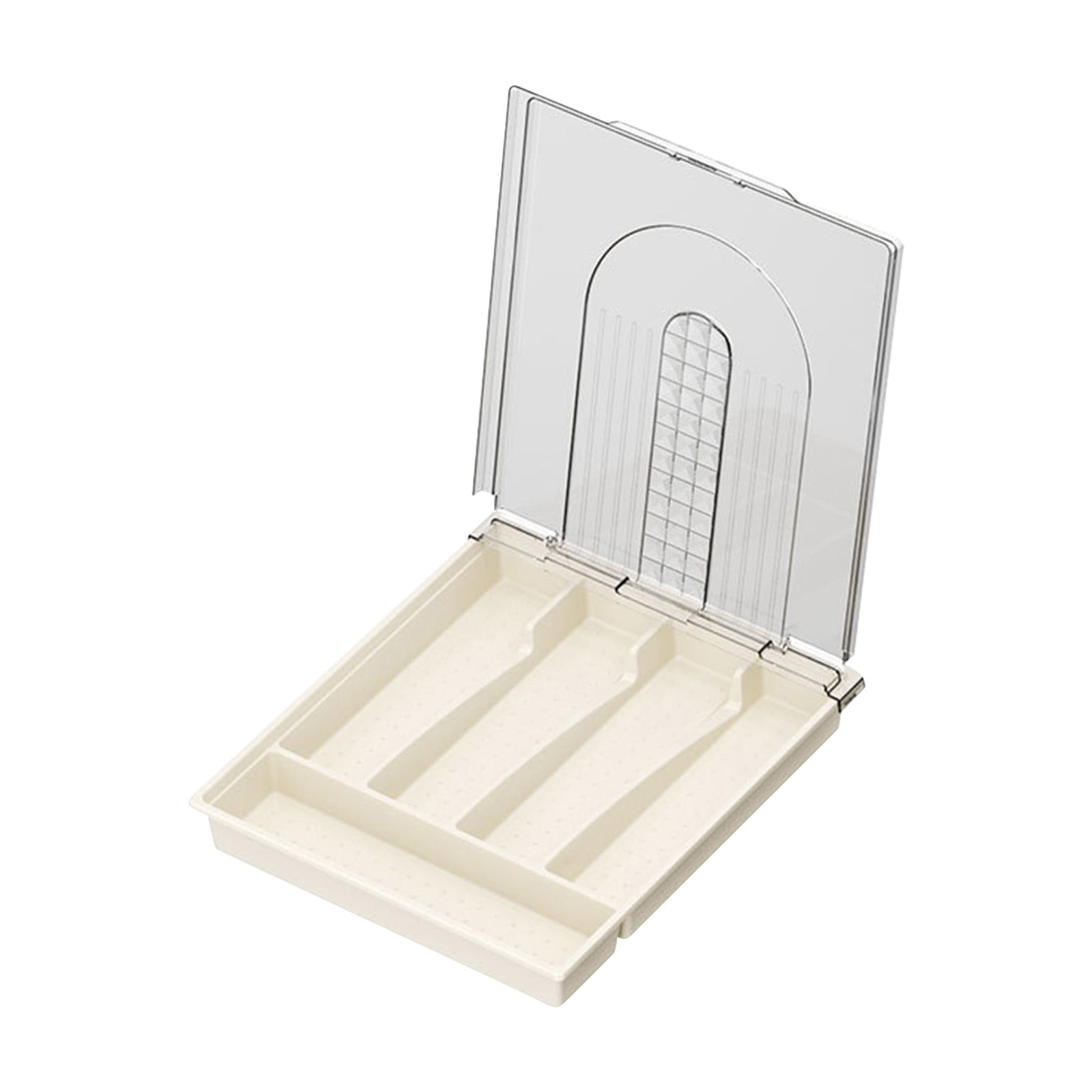 Yuioop Cutlery Organizer with Lid, Countertop Utensil Holder With Lid ...