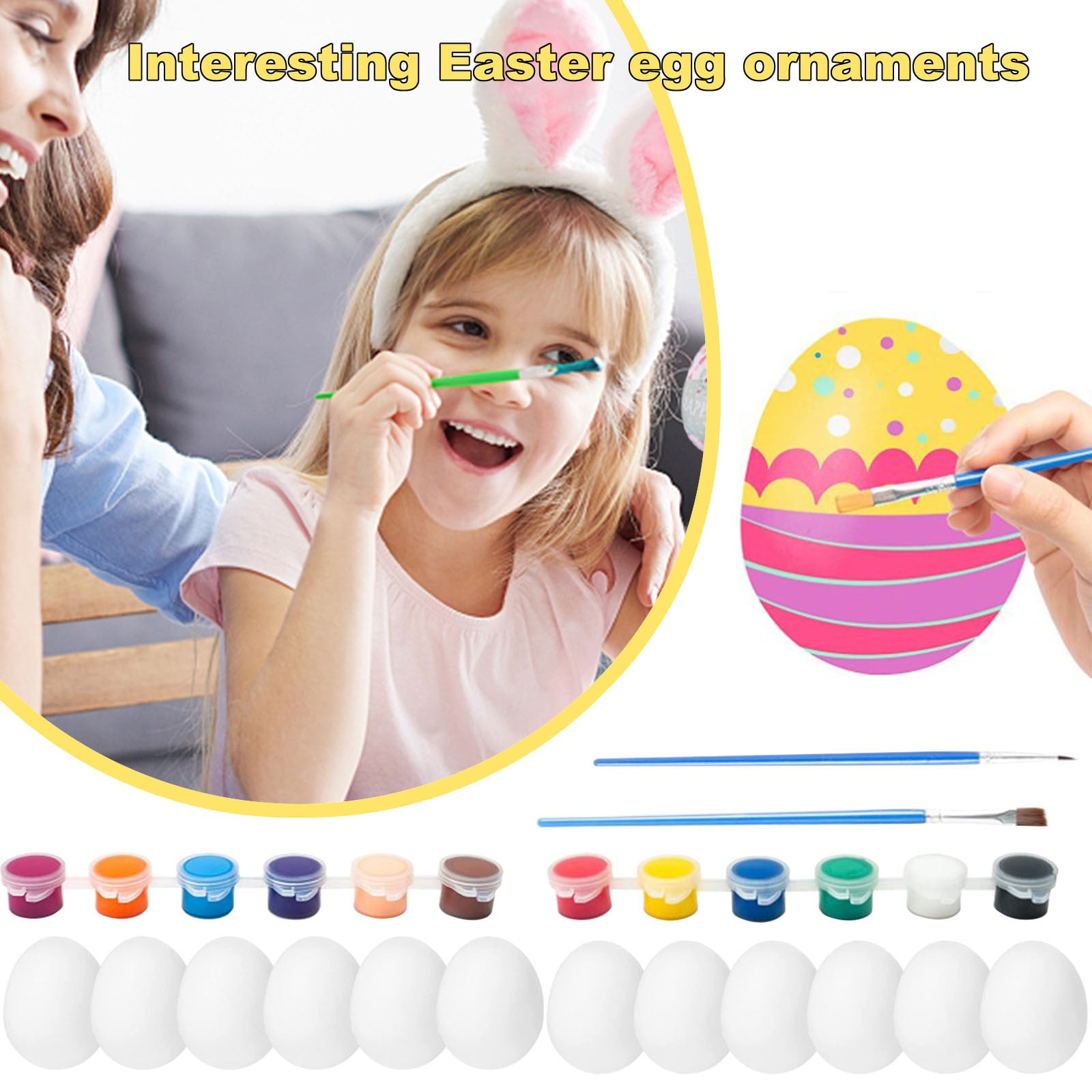 Yuioop Easter Egg Dye Kit, White Dyeable Easter Eggs Easter Eggs to ...