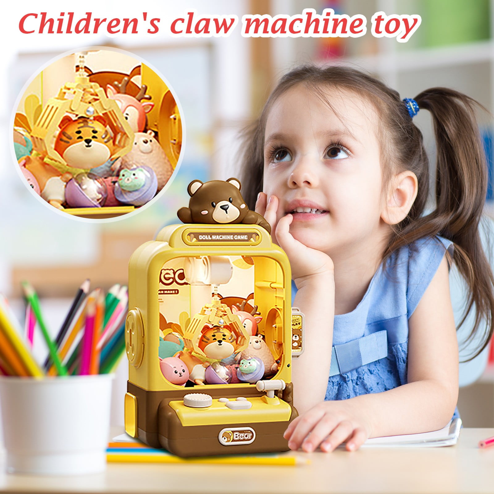 Yuioop Mini Claw Machine Toys to Fill It, Claw Game Machine Electric ...