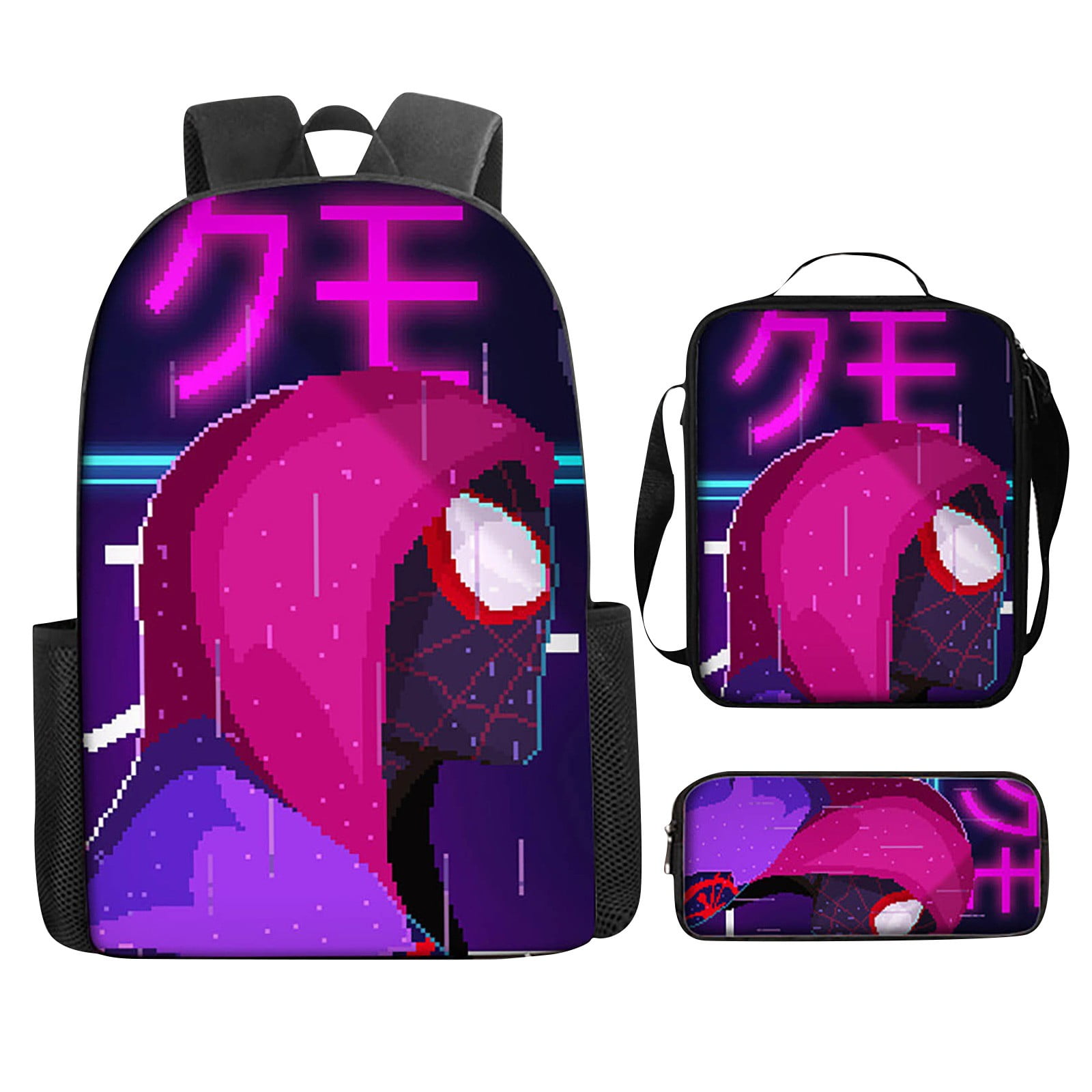 Yuioop Spider School Bag Set 3PCS, Superhero Schoolbag Pencil-Case and ...