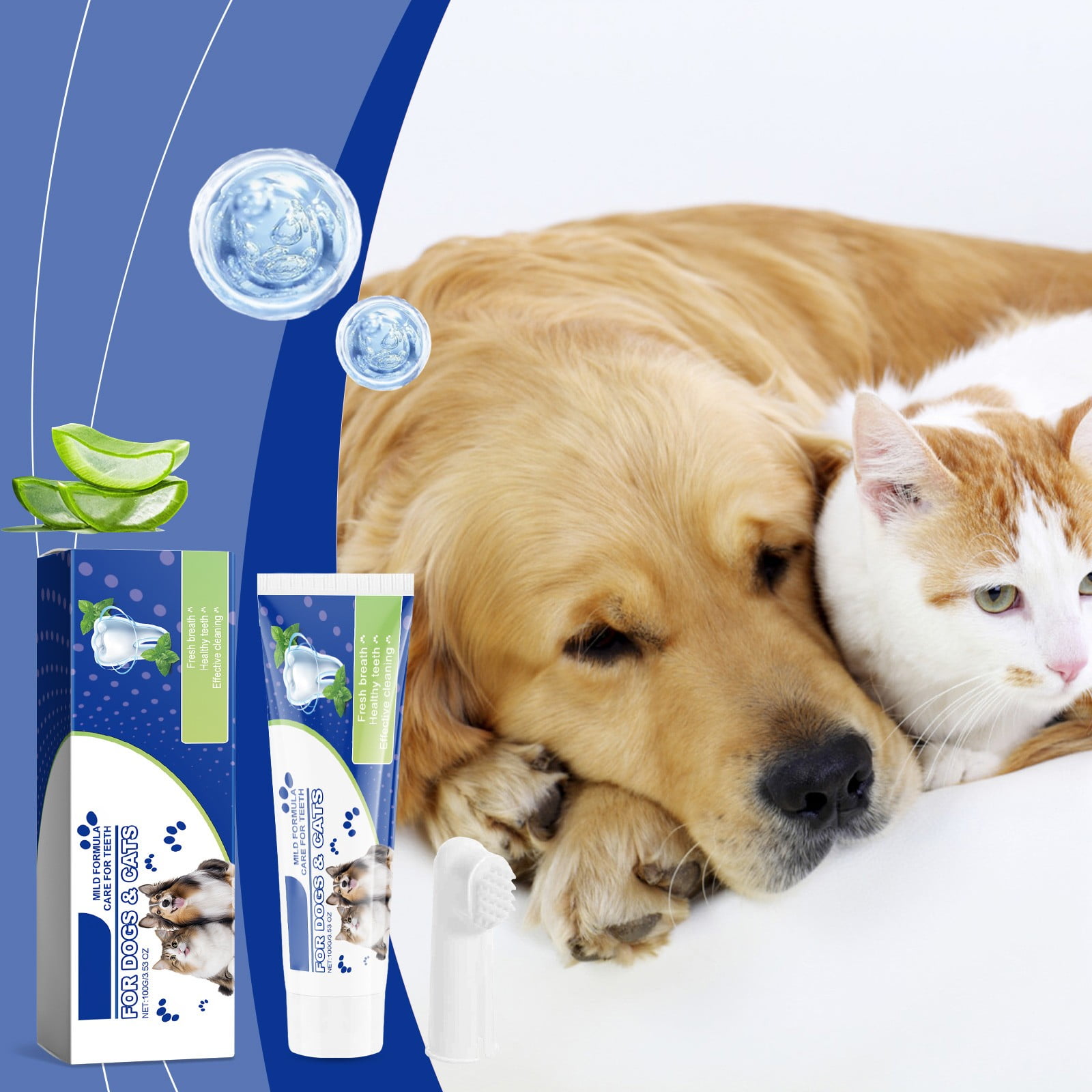 Yuioop Toothpaste for Dogs and Toothbrush, Natural Ingredient ...