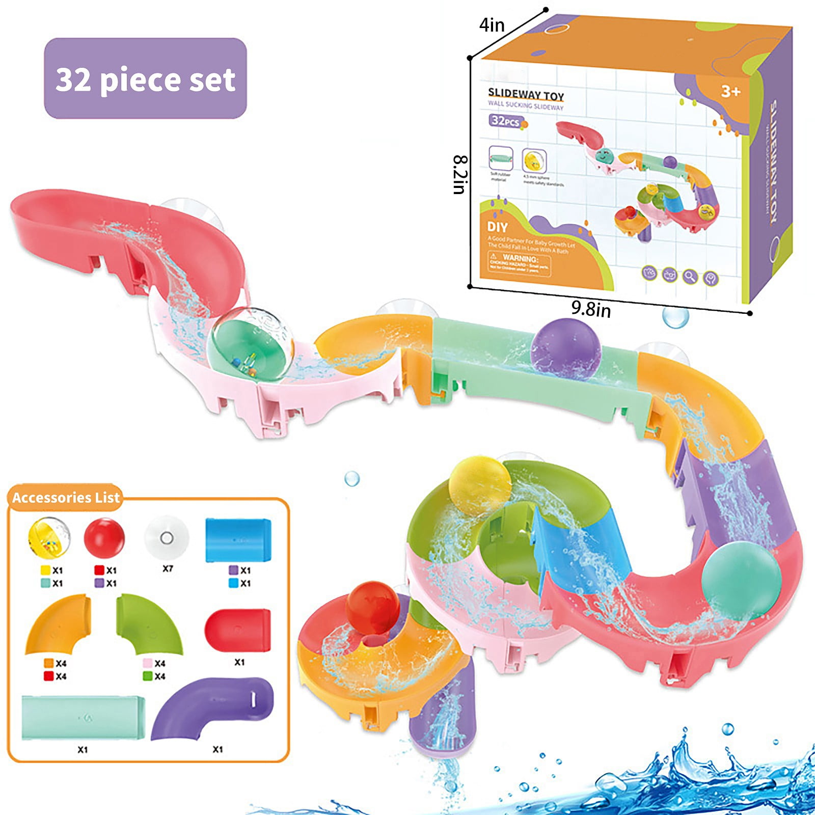 Yuioop Water Slide Bath Toys Toddlers, Child Bath Water Slide Toy Baby ...