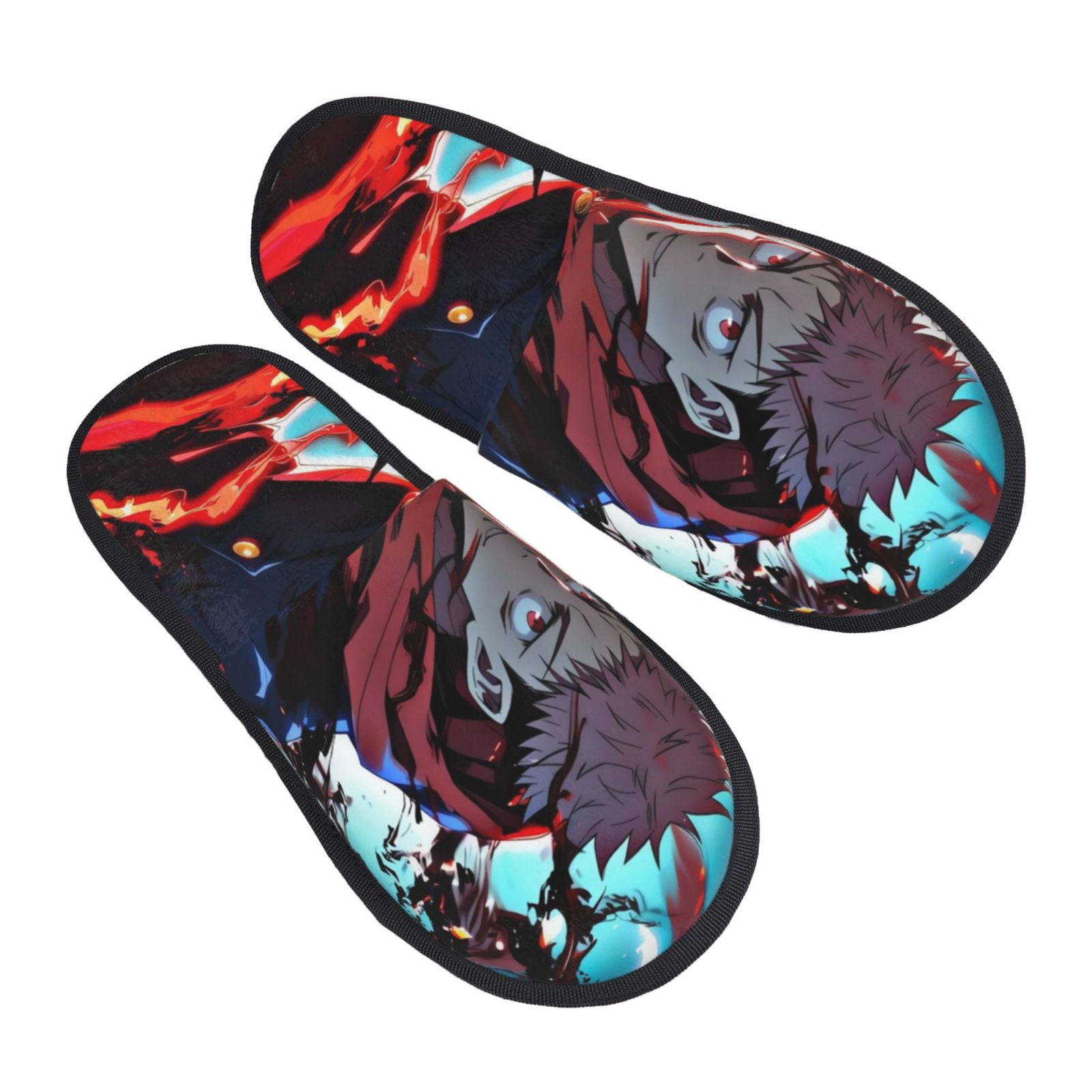 Yuji Itadori Jujutsu Kaisen Furry Slippers for Women Men Fuzzy House Slippers Winter Anti-slip ...