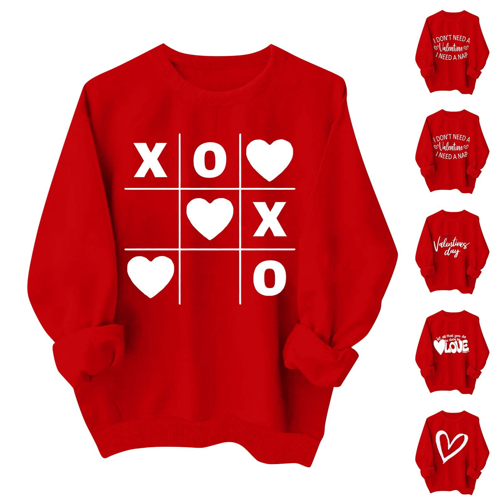 YujiCraft Women's Casual Fashion Valentine's Day Heart Print Long ...