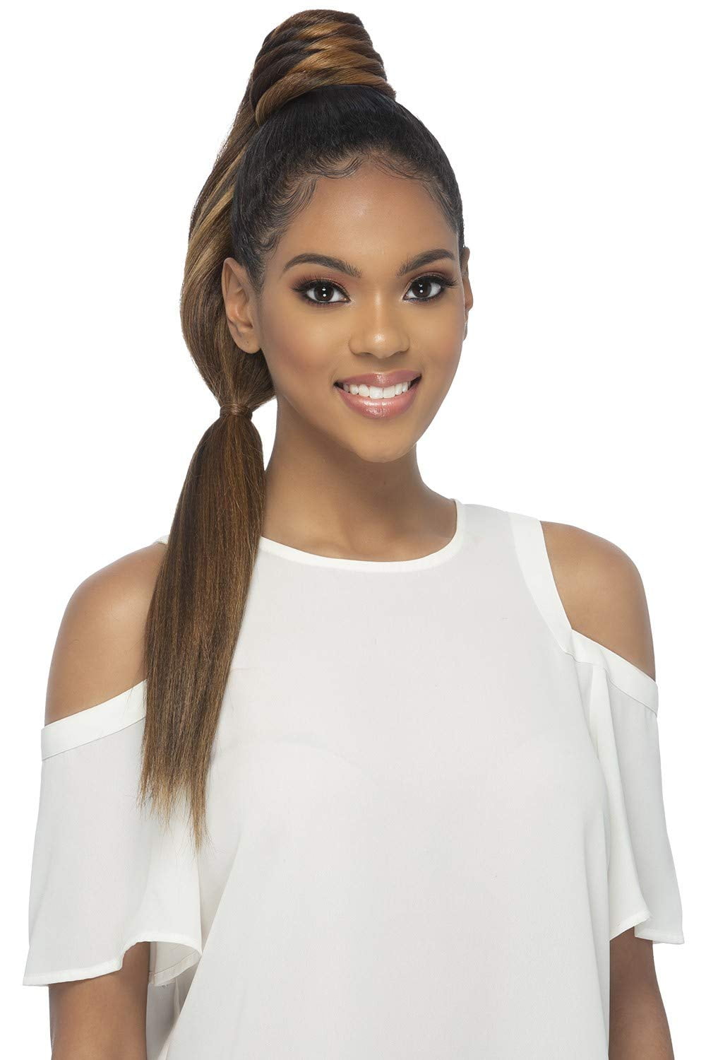 Yuki Pocket Bun Ponytail Color 1B - Vivica Fox Wigs 24" Long Fishtail ...