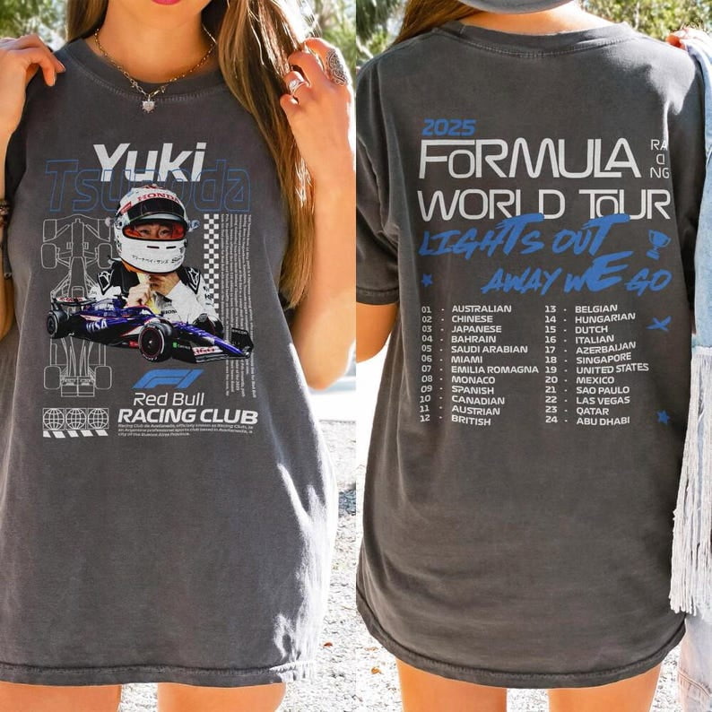 Yuki Tsunoda Racing Tee – World Tour Inspired 2-Sided Shirt with Bold ...