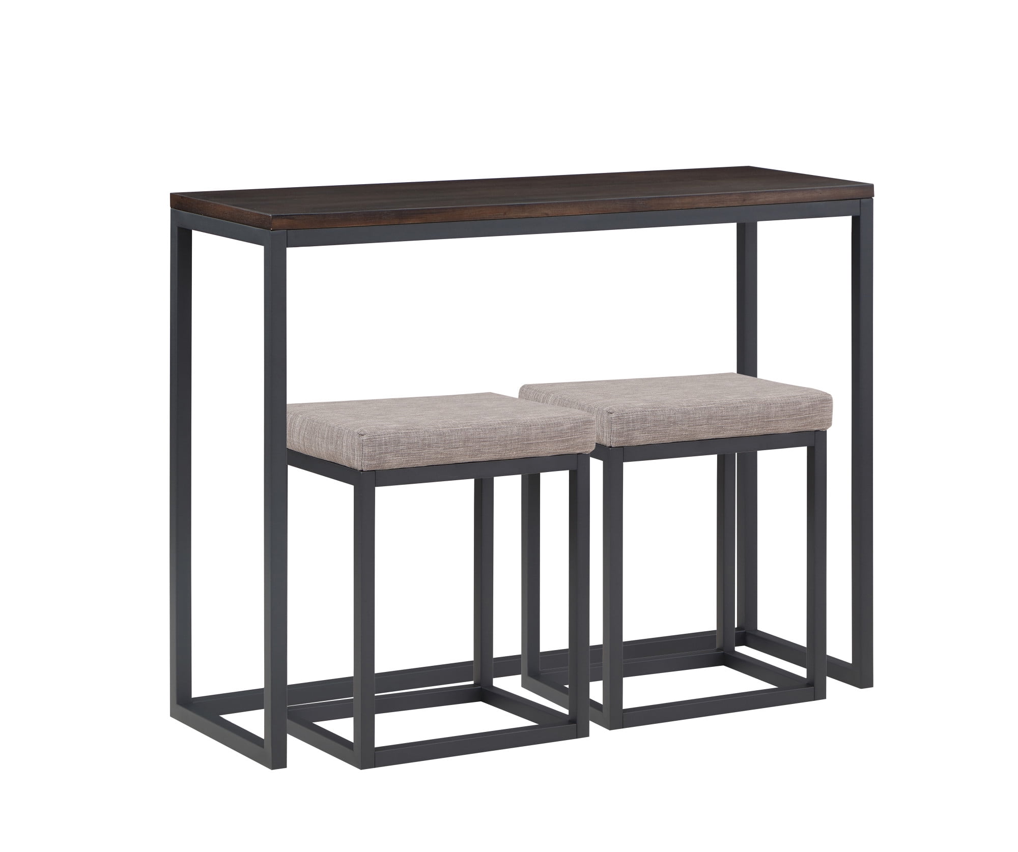 Yukon Walnut and Black Metal Counter Bar Set - Walmart.com