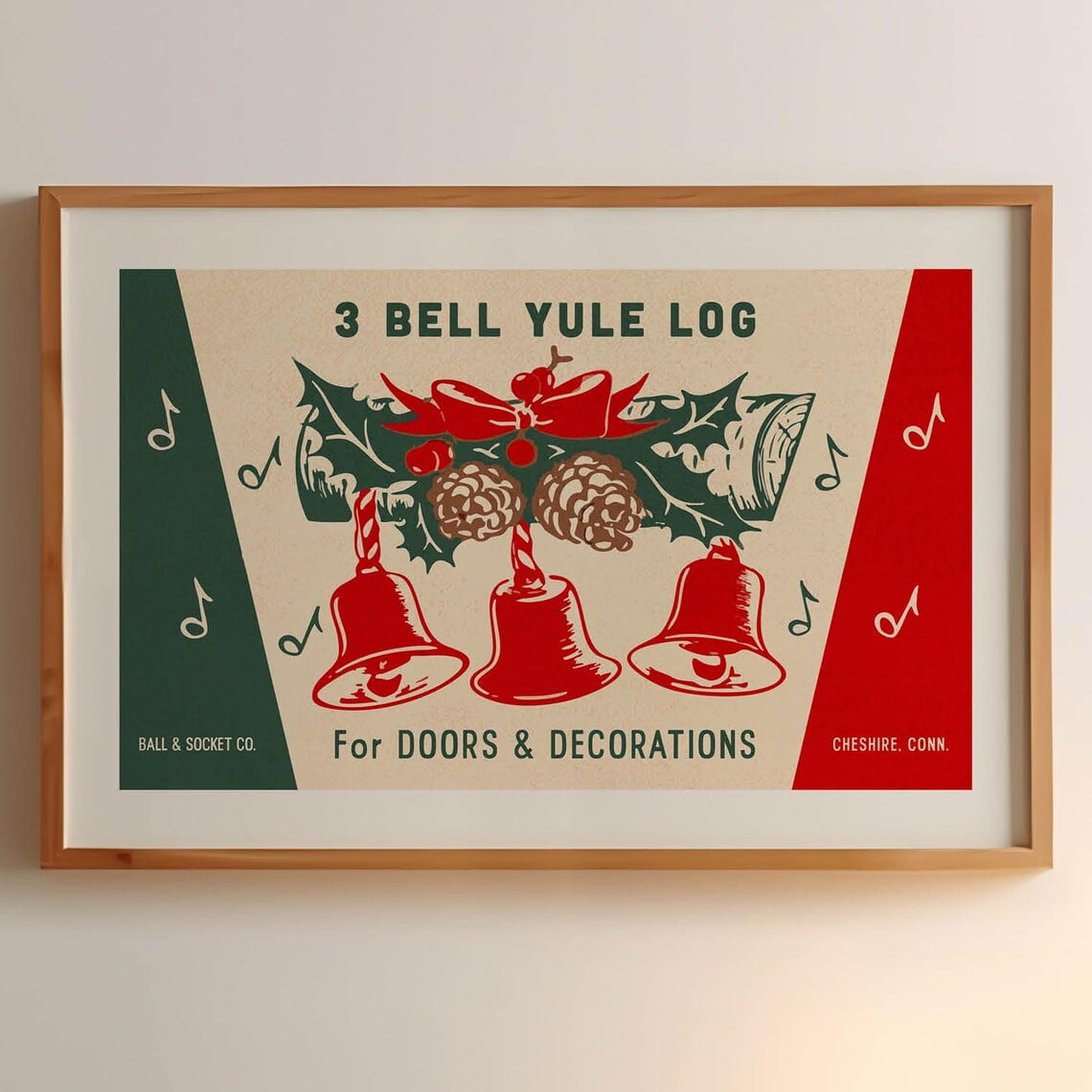 Yule Log Poster, Retro Wall Art, Warm Festive Kitchen Decor UNFRAMED ...