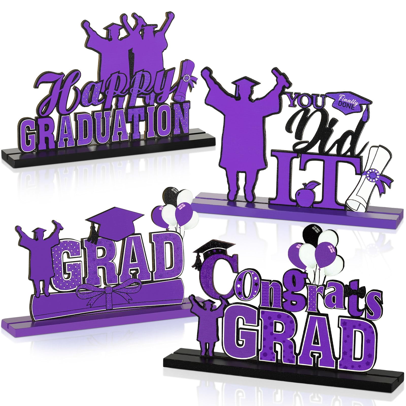 Yulejo 4 PcsTRDN 2025 Graduation Party Decorations Table Centerpieces ...