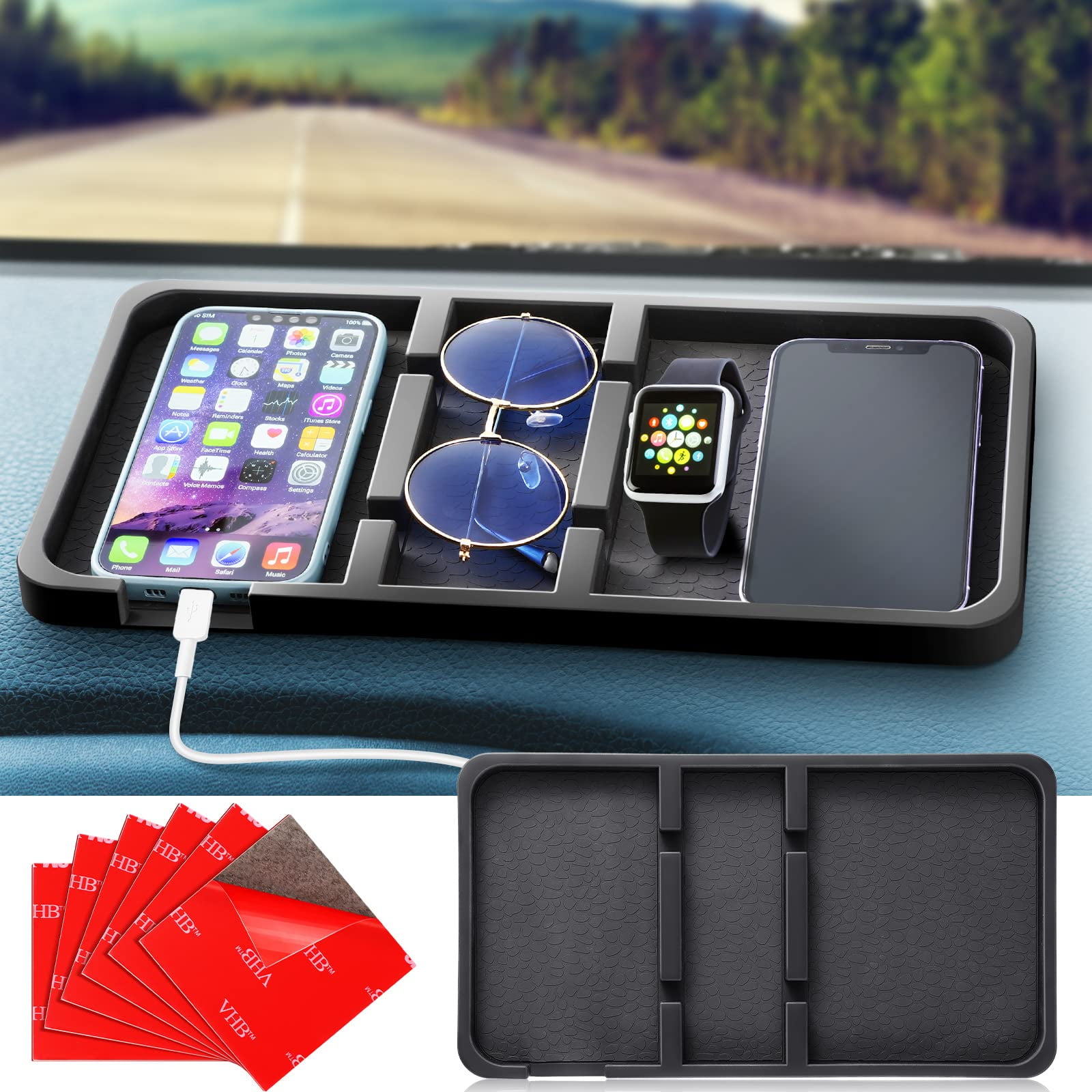 Yulejo Extra Large Dashboard Mat for Car Dashboard Accessories, Anti ...