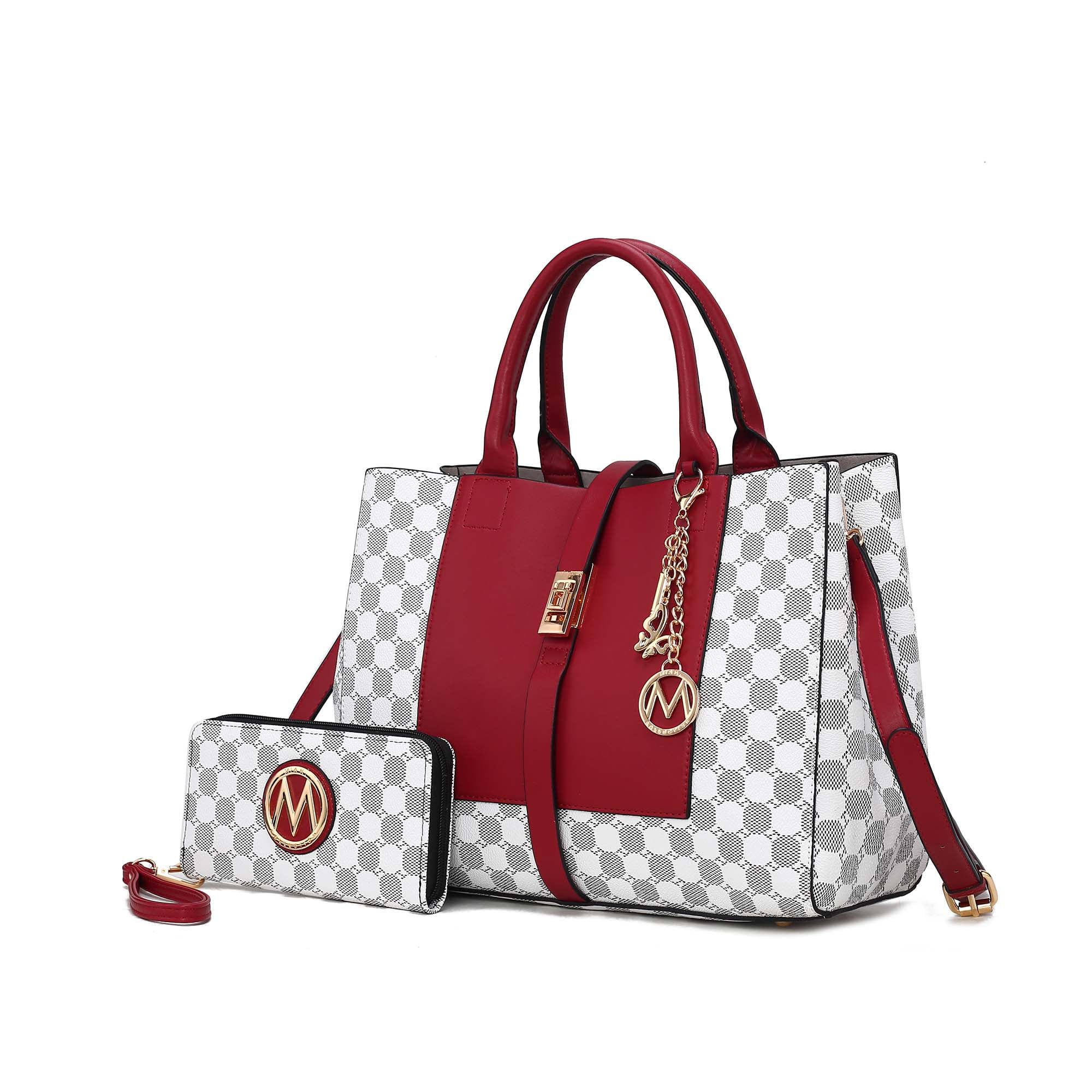 MKF Collection Yuliana Women's Satchel Bag with Wallet, Circular Print ...