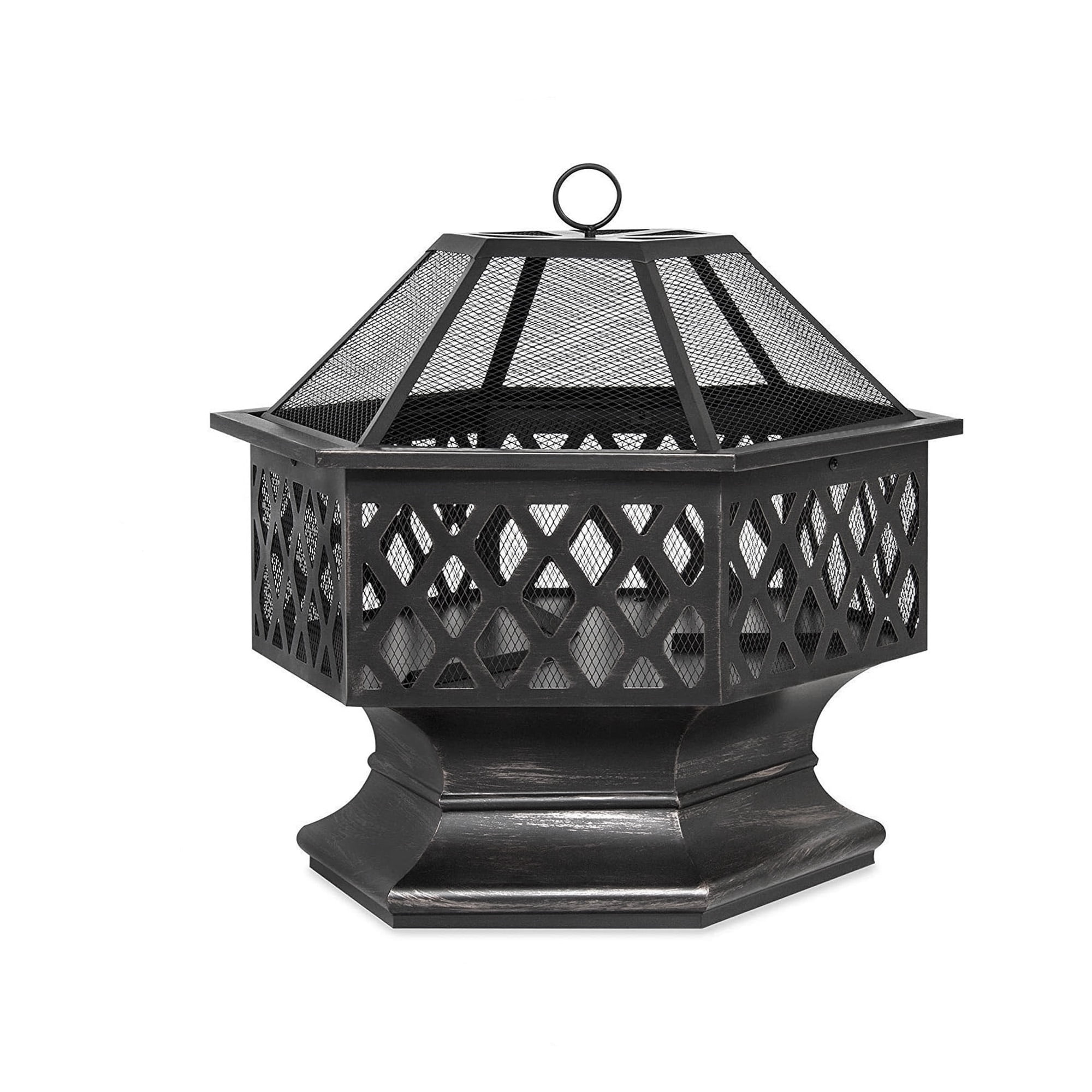 Yulika Fire Pits with Spark Screen Cover Wood Burning Pit for Outdoor and Patio - Walmart.com