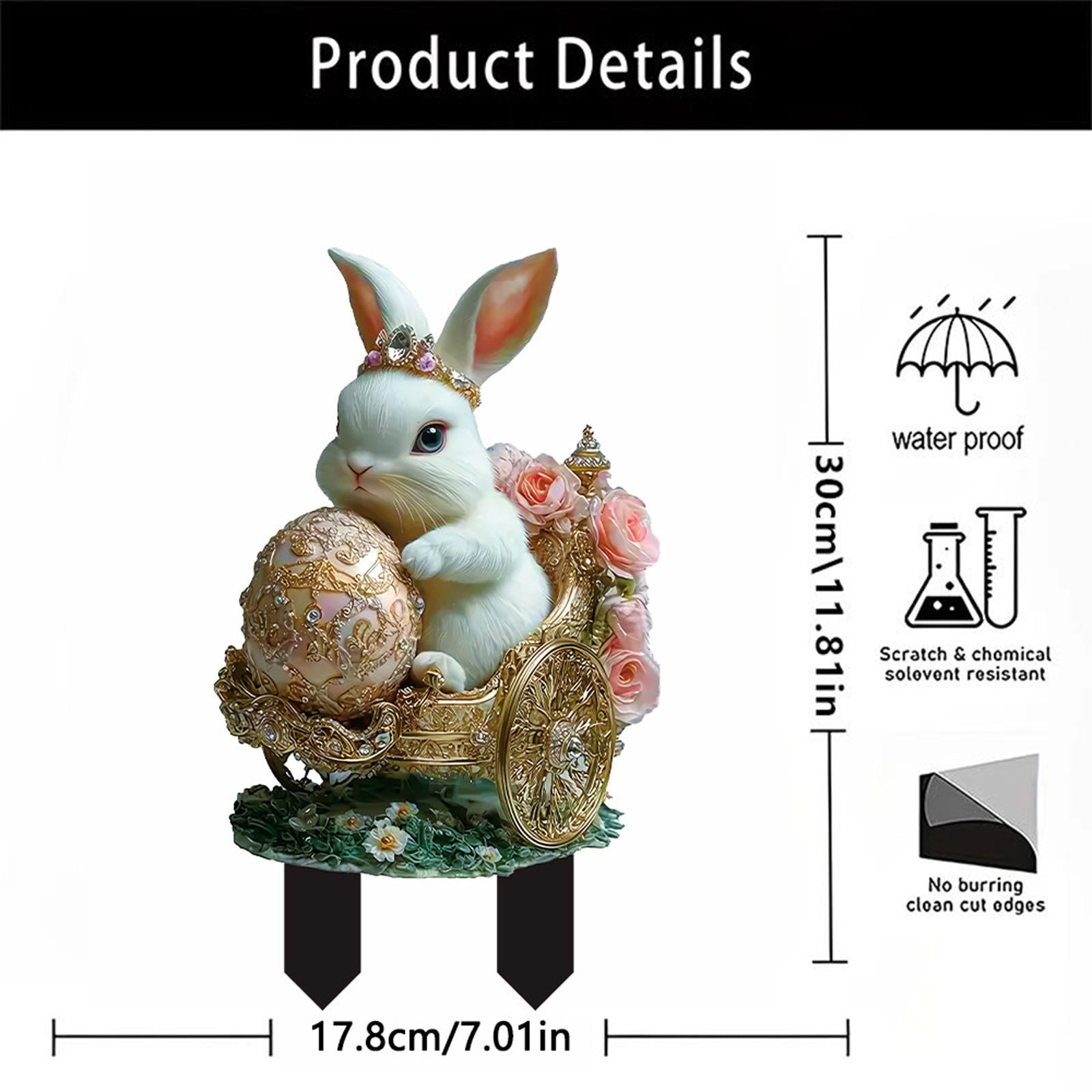 Yulucky Acrylic Floor Plugs,Fiddle Bunny Ground Ornament Outdoor Yard ...