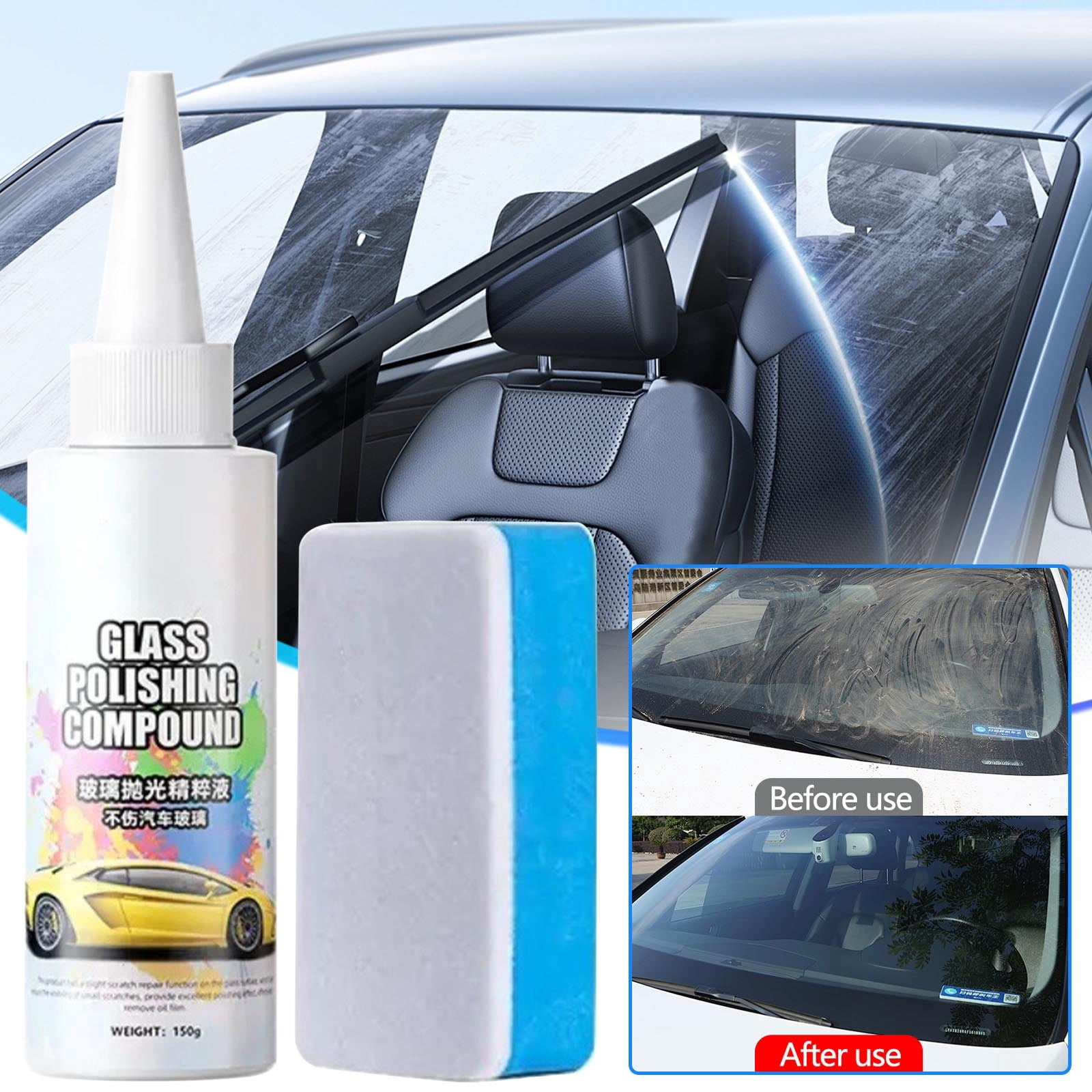 Yulucky Auto Glass Film Remover,150ml Car Glass Oil Film Remover-Heavy ...