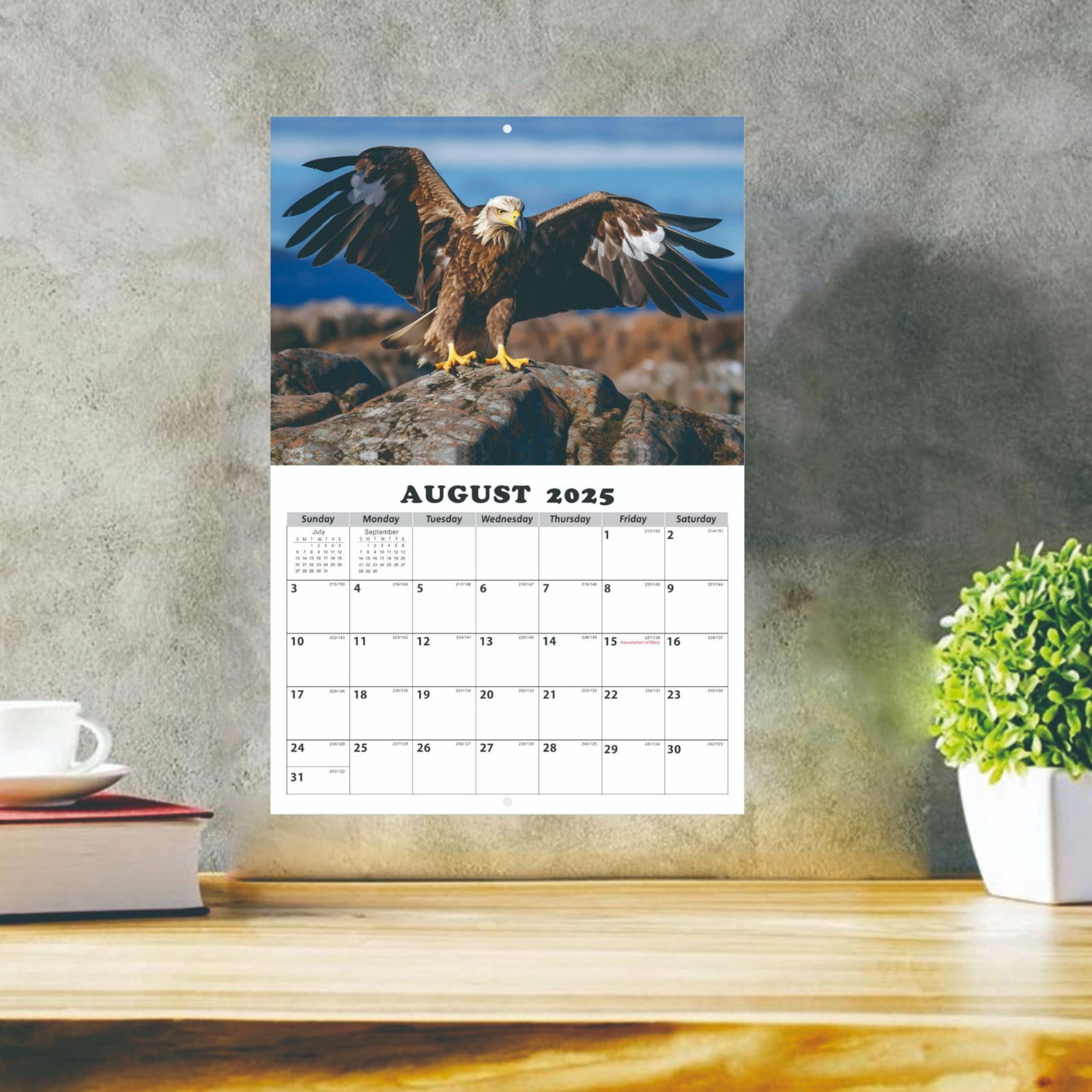 Yulucky Eagle Theme Calendar 1Pcs Eagle Themed Wall Calendar 2025 2026 ...