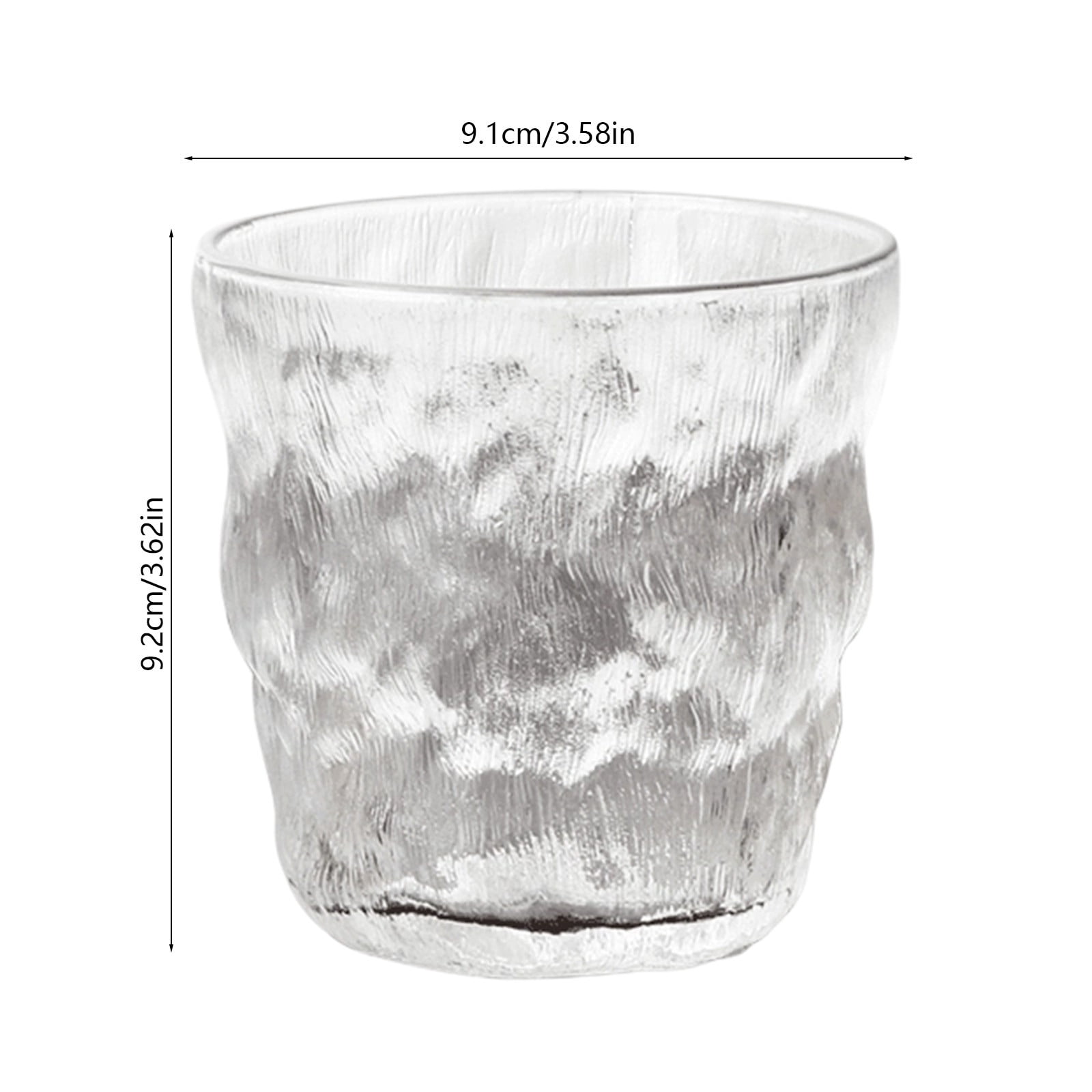 Yulucky Glass Glacier Pattern Glass Cup 280ml and 300ml Vintage ...