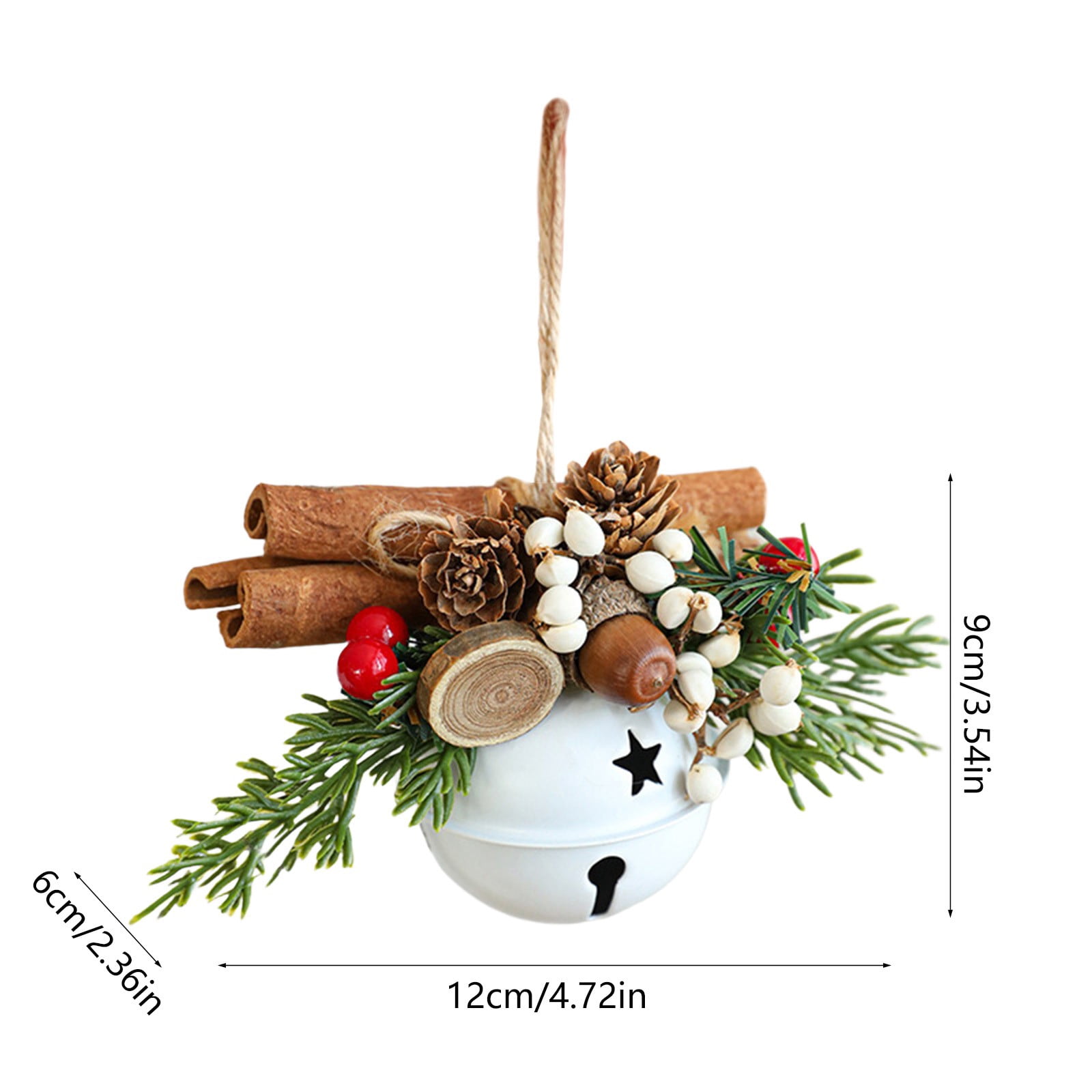 Yulucky Metal Bell Decorations,Christmas Pinecone Bells Set of 12-4.72 ...