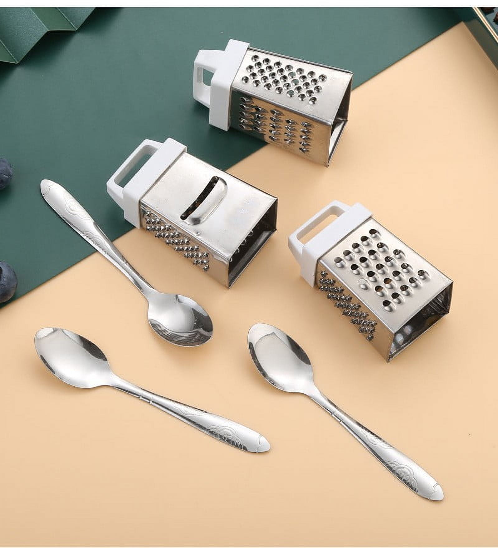 Yulucky Mini Four-Sided Planer,Stainless Steel Cheese Grater with Handle - 4-Sided Kitchen Tool ...