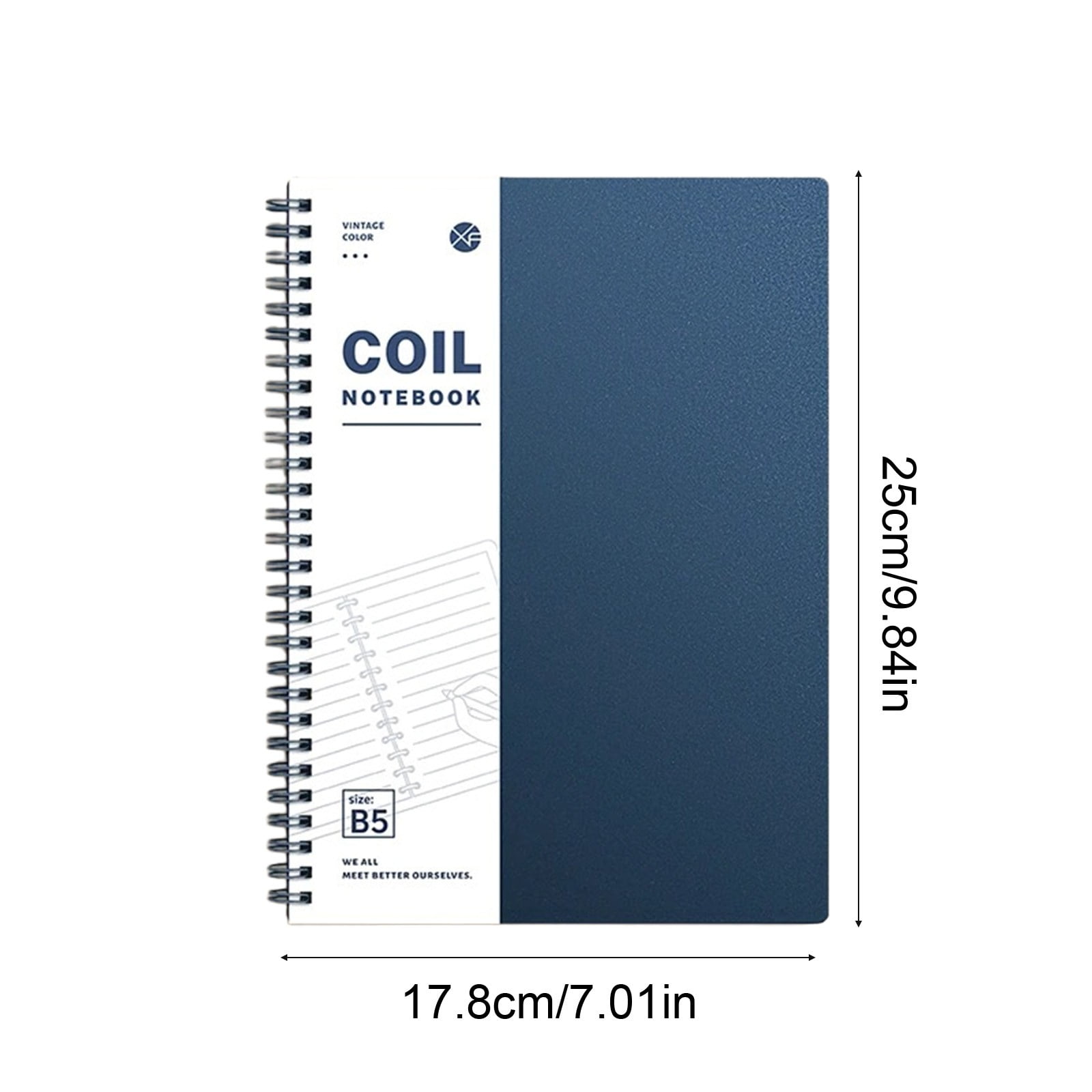 JASKFLY Paper Coil Notebook B5 Notebook 60 Sheets 120 Pages 9mm Grid ...