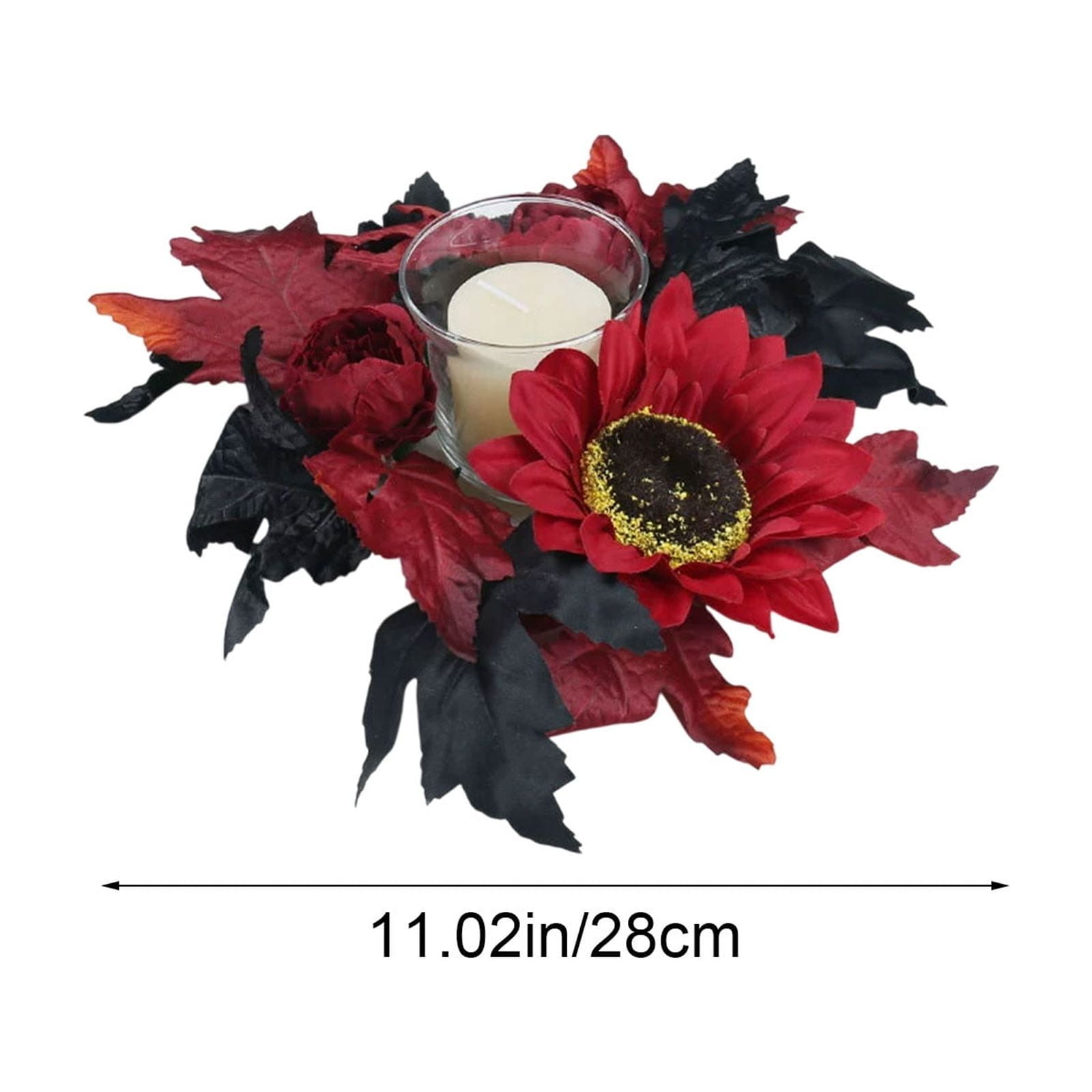 Yulucky Plastic Candlesticks Faux Maple Leaf Candelabra Wreath 9.45 ...