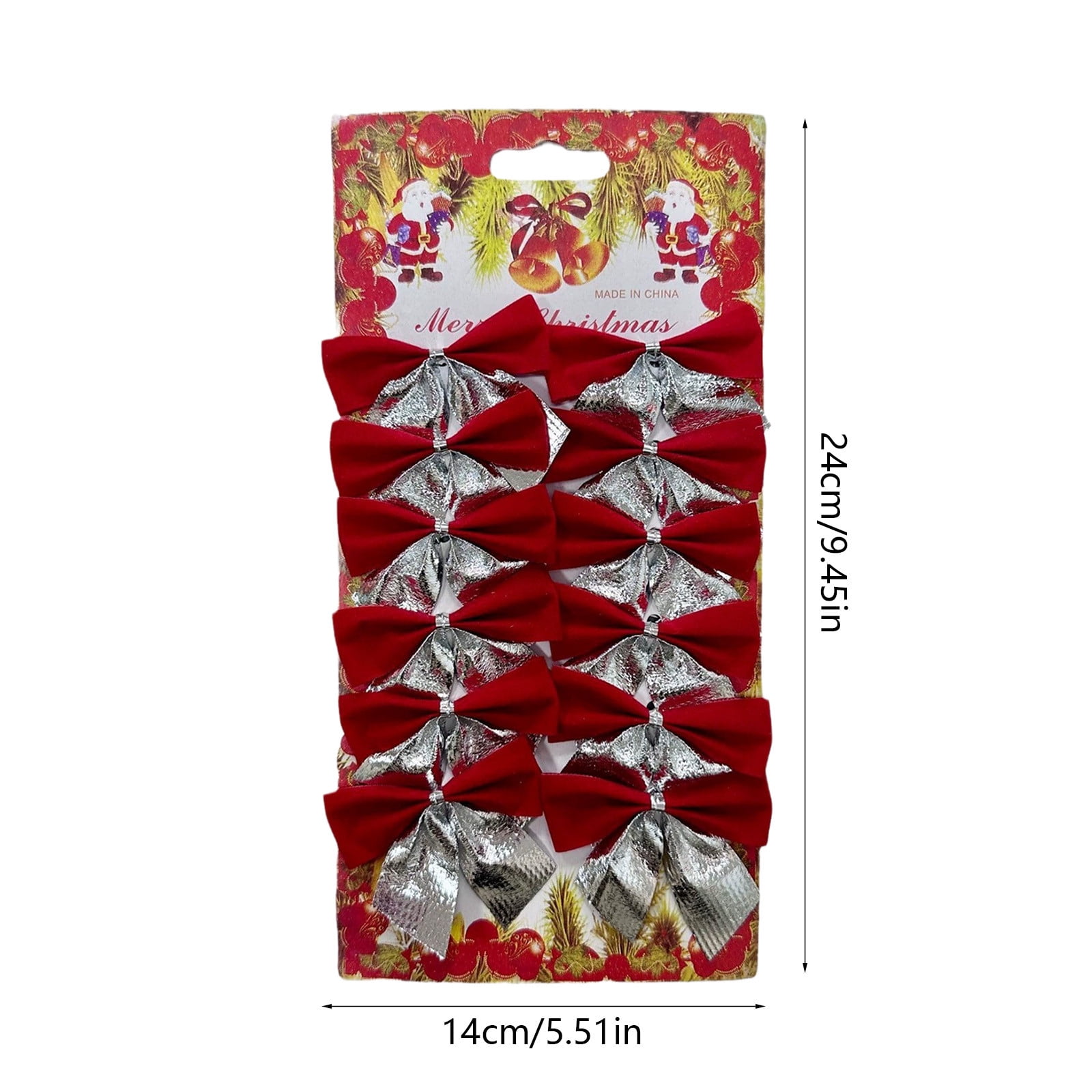 Yulucky Plastic Christmas Bows,12-Pack Christmas Tree Bows 9.45x5.51 ...