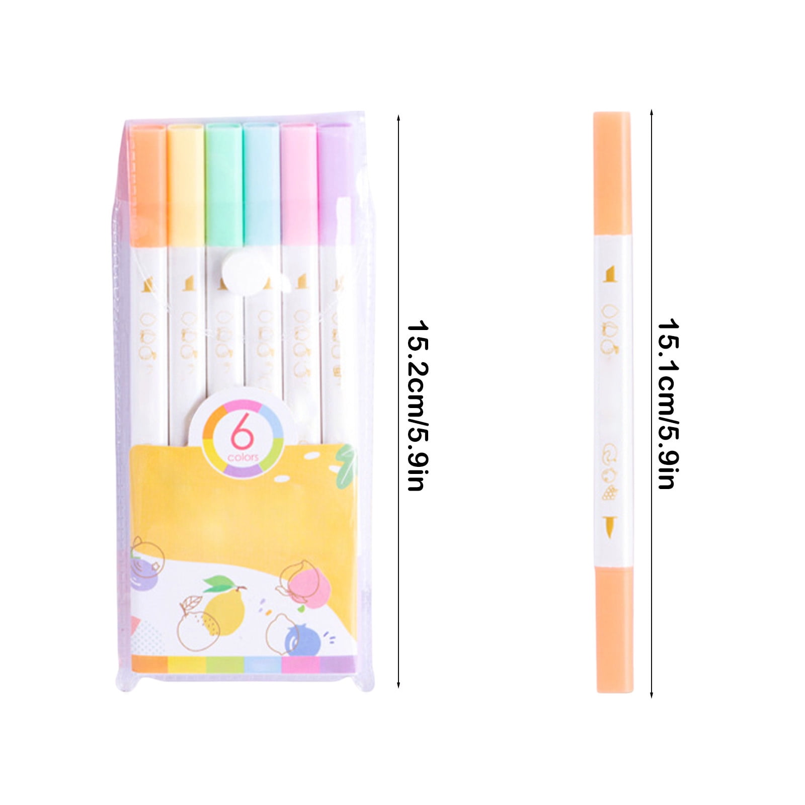 Yulucky Plastic Highlighter Set,6-Pack Scented Double Tip Highlighter ...