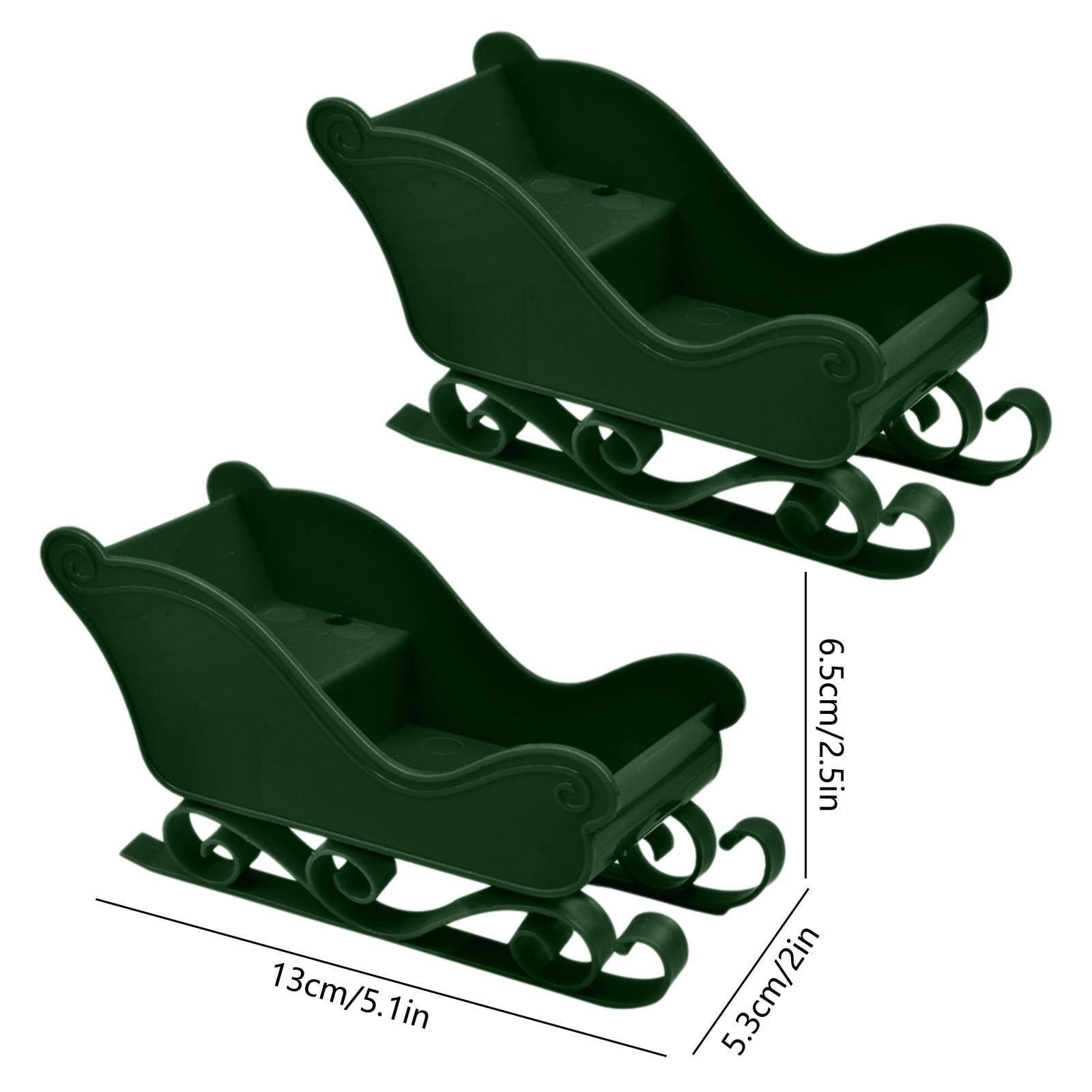 Yulucky Plastic Sled Mini Santa Sled Decor 5.1 Inch Plastic Reindeer ...