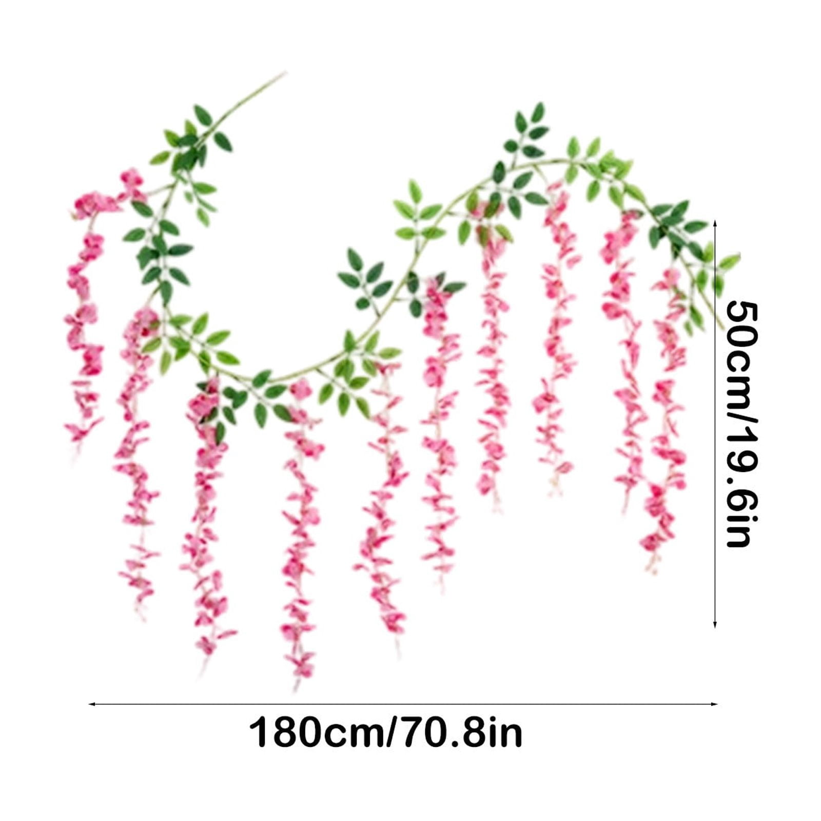 Yulucky Plastic Vines Artificial Wisteria Garland 180cm Plastic Flower ...