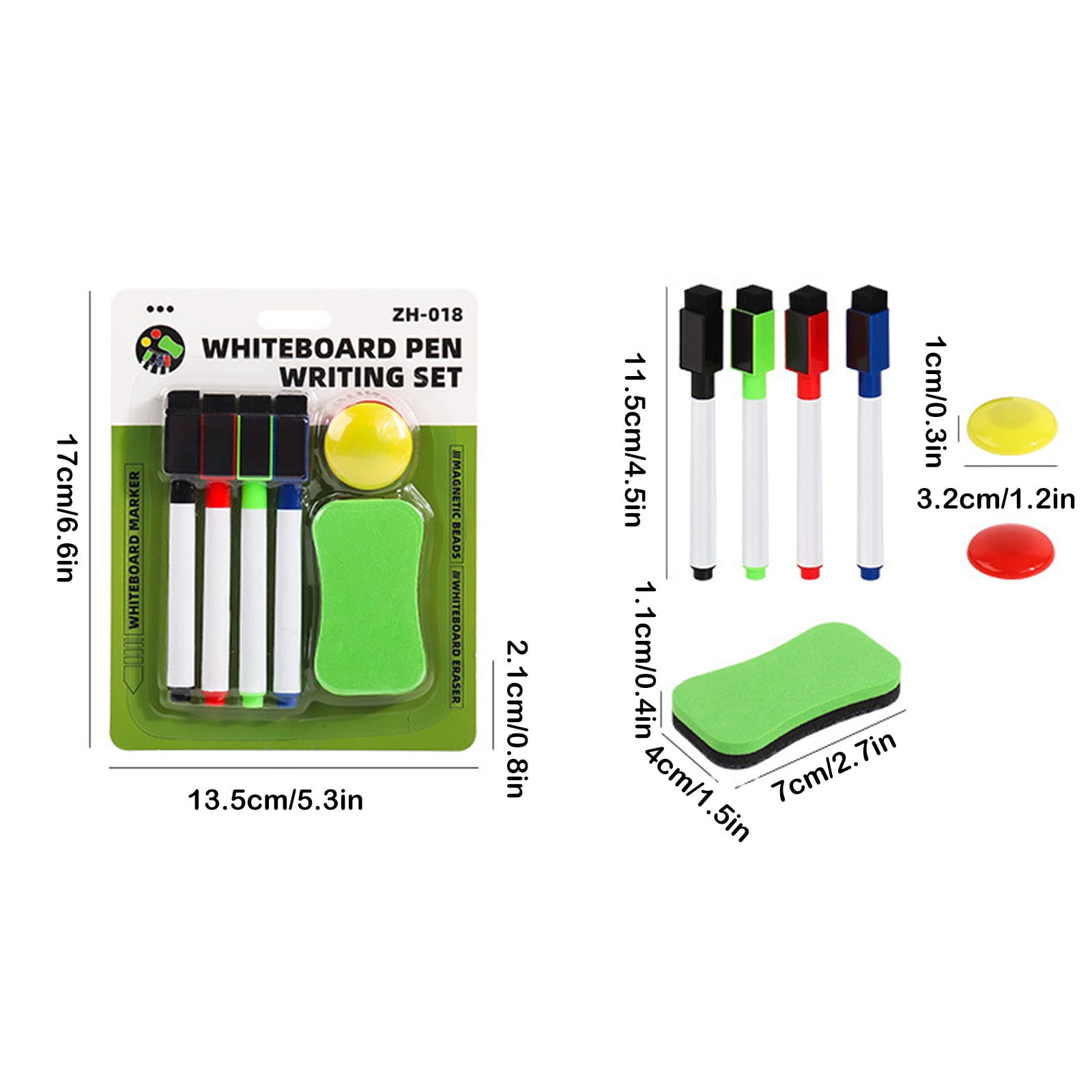 Yulucky Plastic Whiteboard Pen Writing Set Magnetic Whiteboard Marker ...