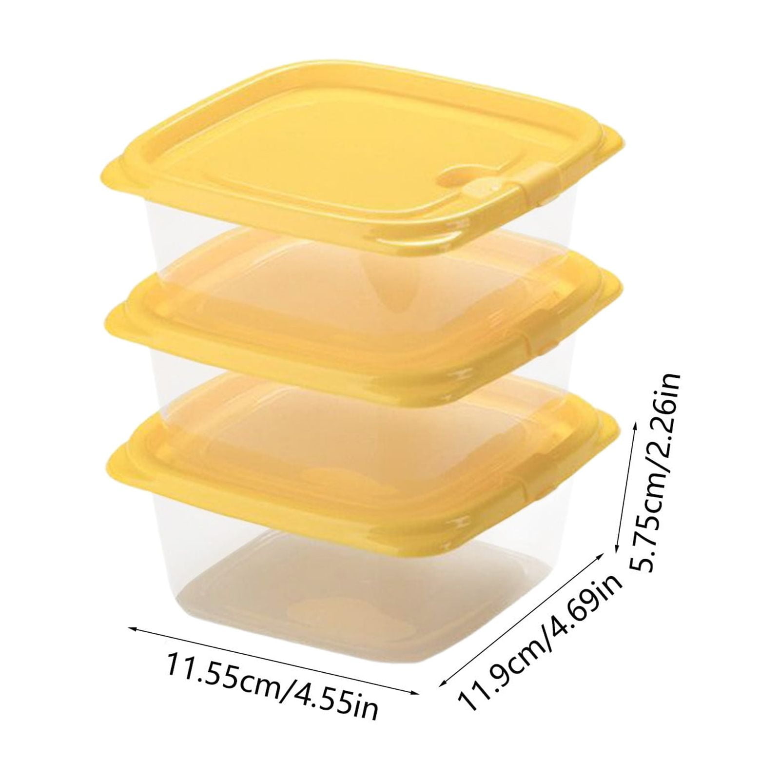 Yulucky Plastics Foods Storage Boxs,3-Pack 460ml Clear Plastic ...