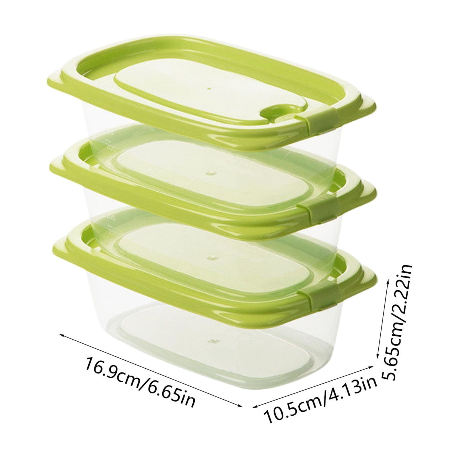 Yulucky Plastics Foods Storage Boxs,3-Pack Clear Plastic Food Storage ...