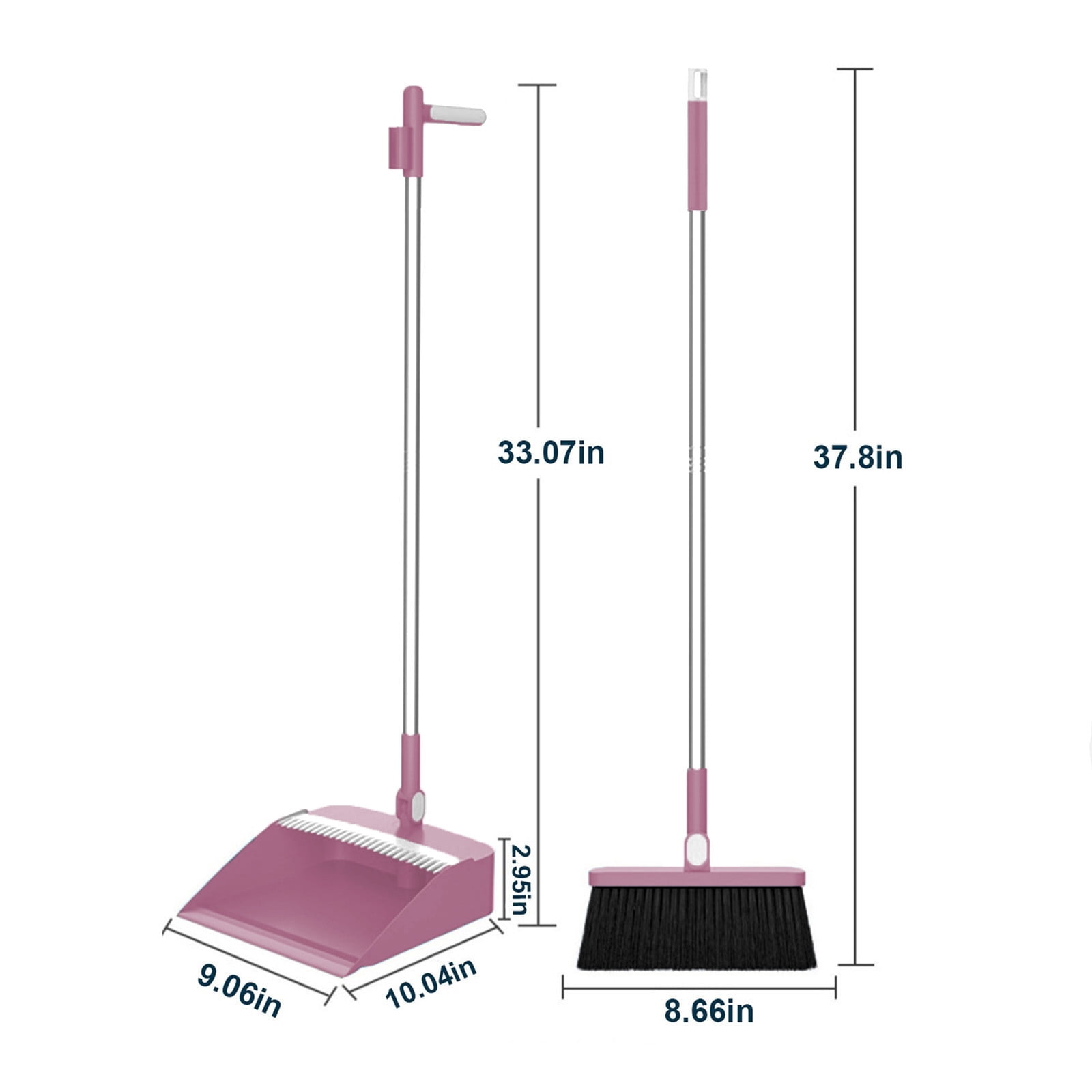 Yulucky Portable Broom,180°Rotatable Broom and Dustpan Set with ...