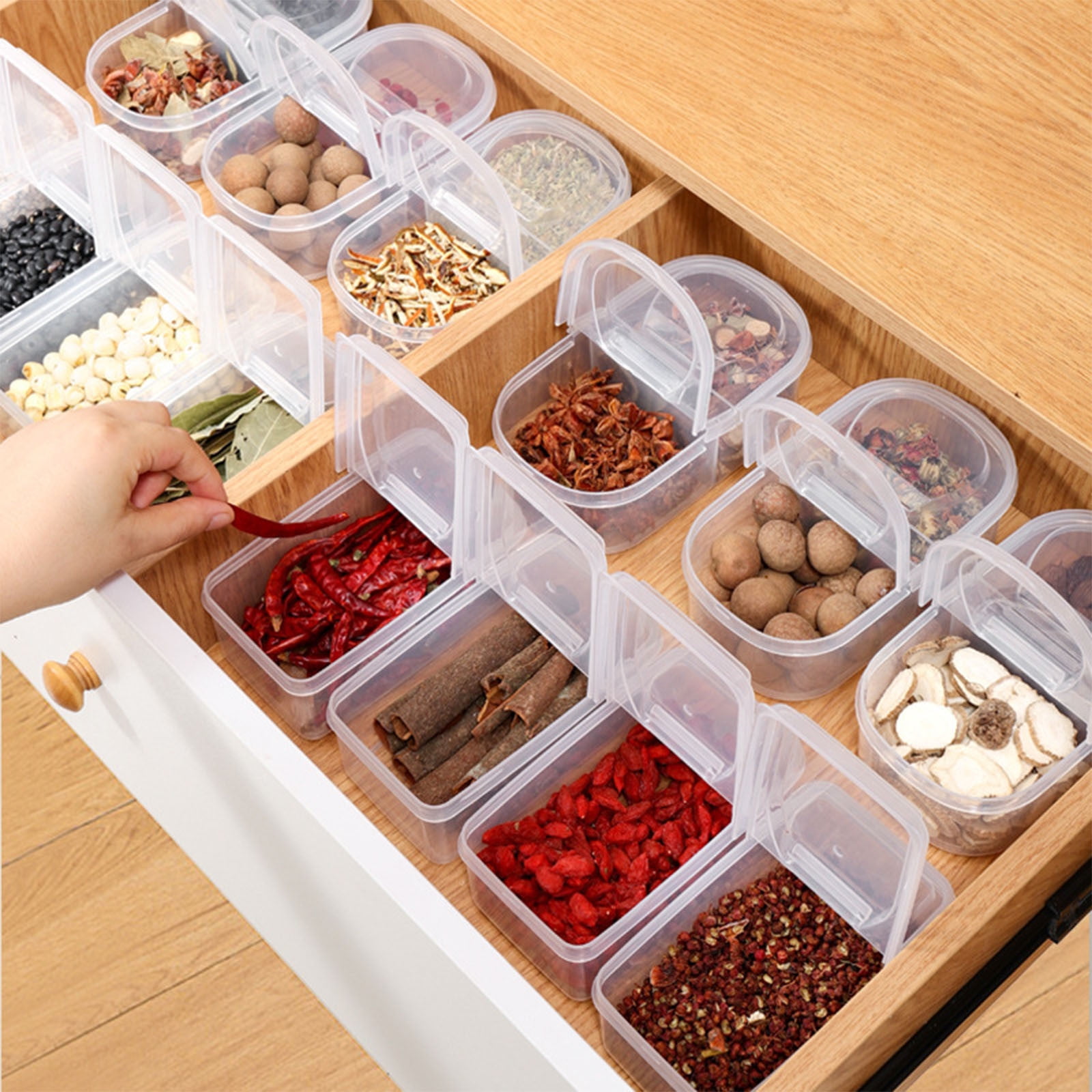 Yulucky Storage Boxes,Double Grid Plastic Storage Box with Sealing Lid ...