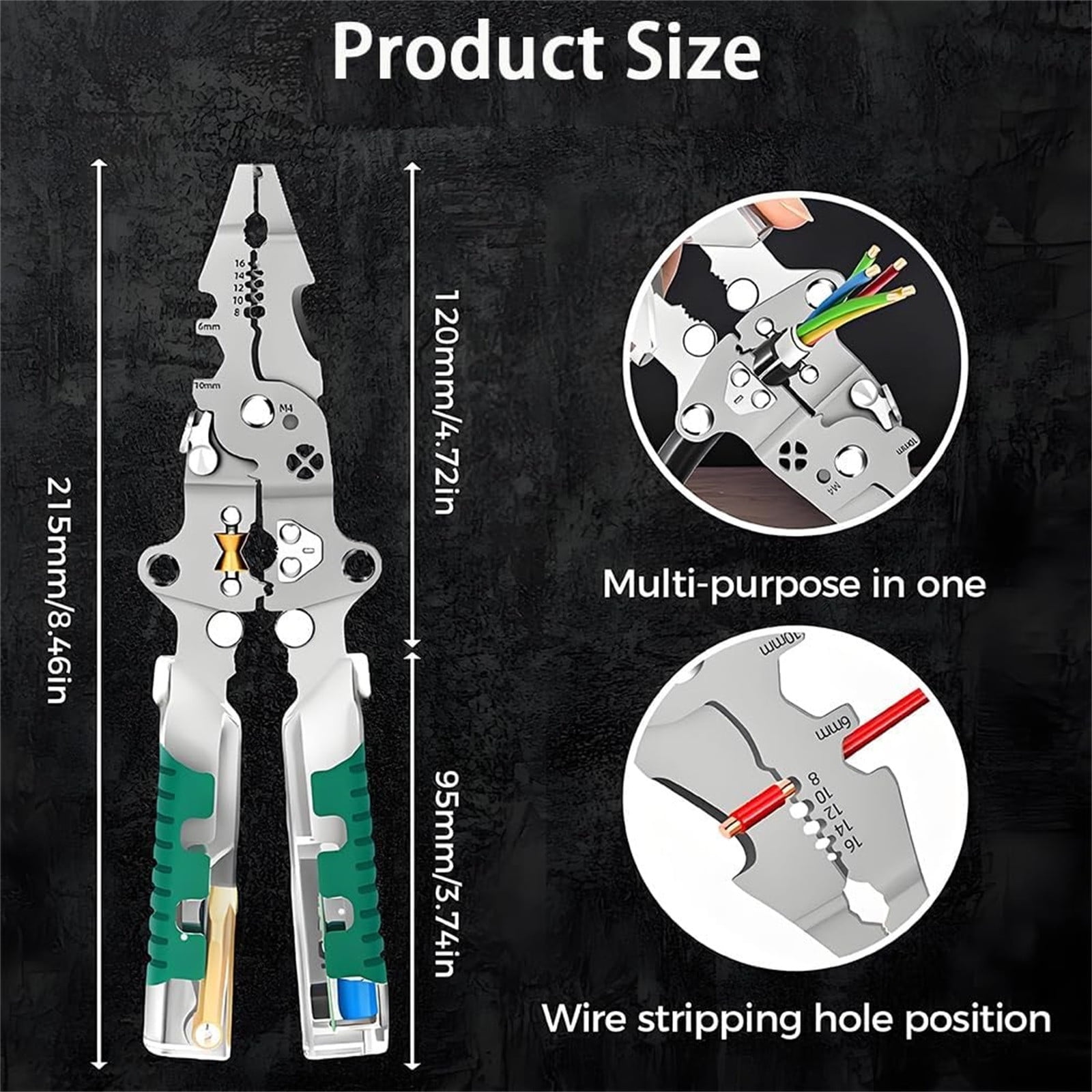 Yulucky Wire Strippers 20-in-1 Electrical Pliers Folding Stylus ...