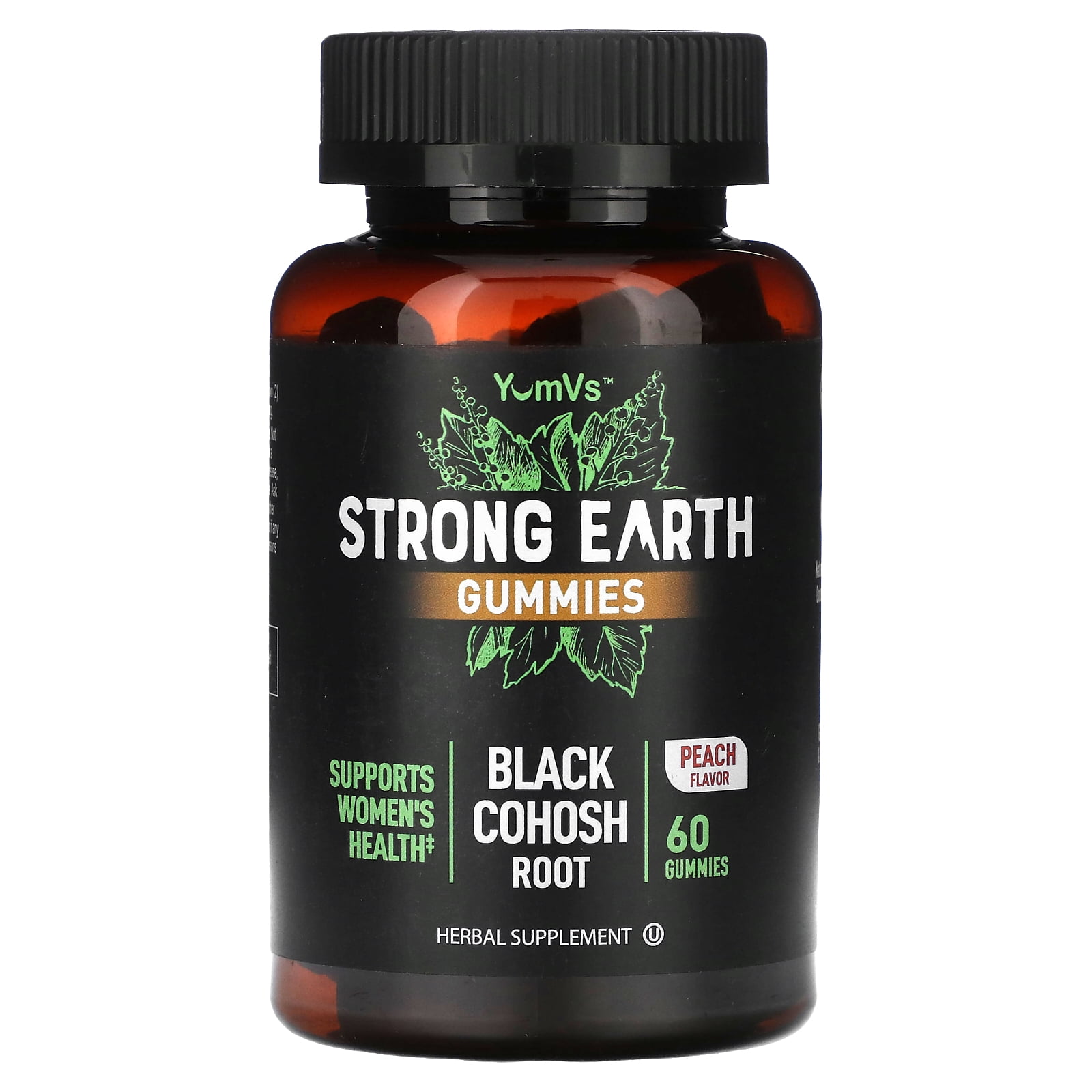 Yum V’s Kosher Strong Earth Black Cohosh Root Gummies - Peach Flavor 60 ...