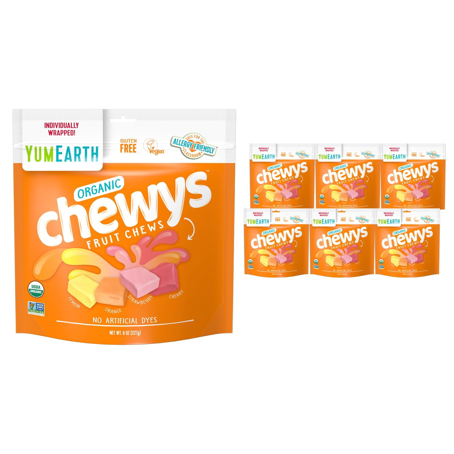 YumEarth Organic Fruit Chews - Fruit Flavored Candy Chews, No Dye ...