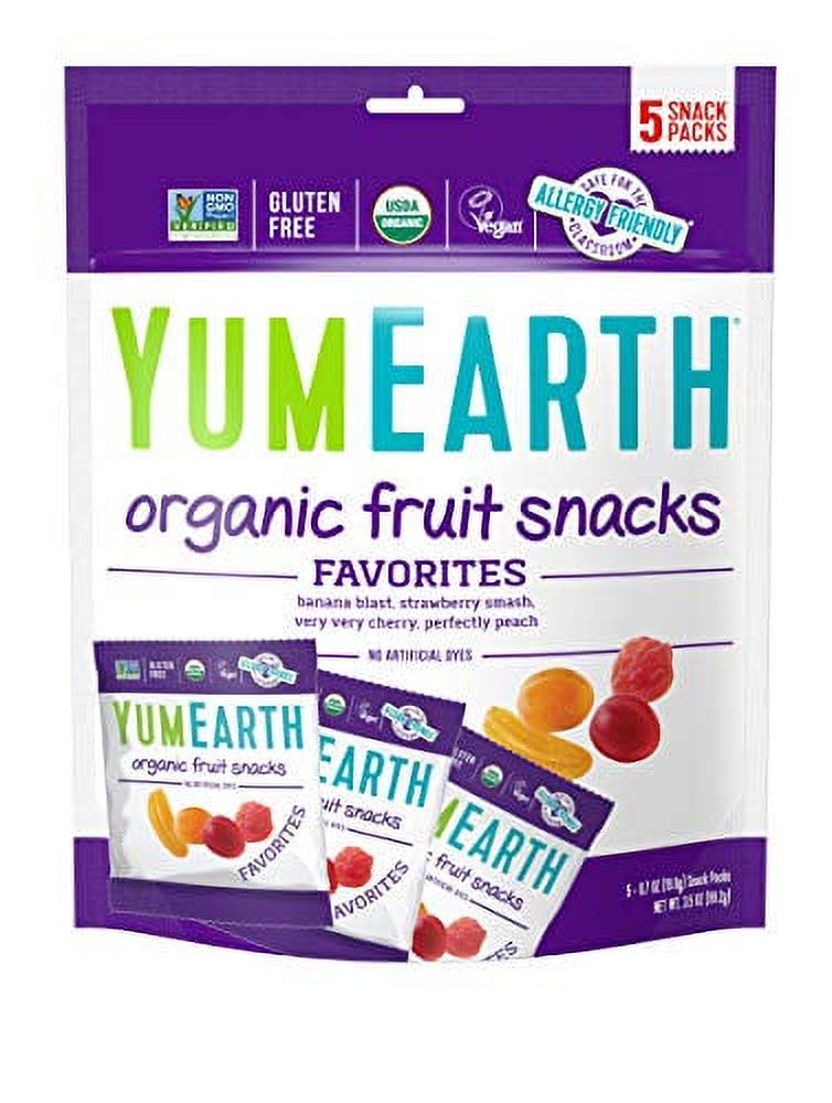 YumEarth Organic Fruit Snacks, .. 5- 0.7oz. Fruit Flavored .. Snack ...