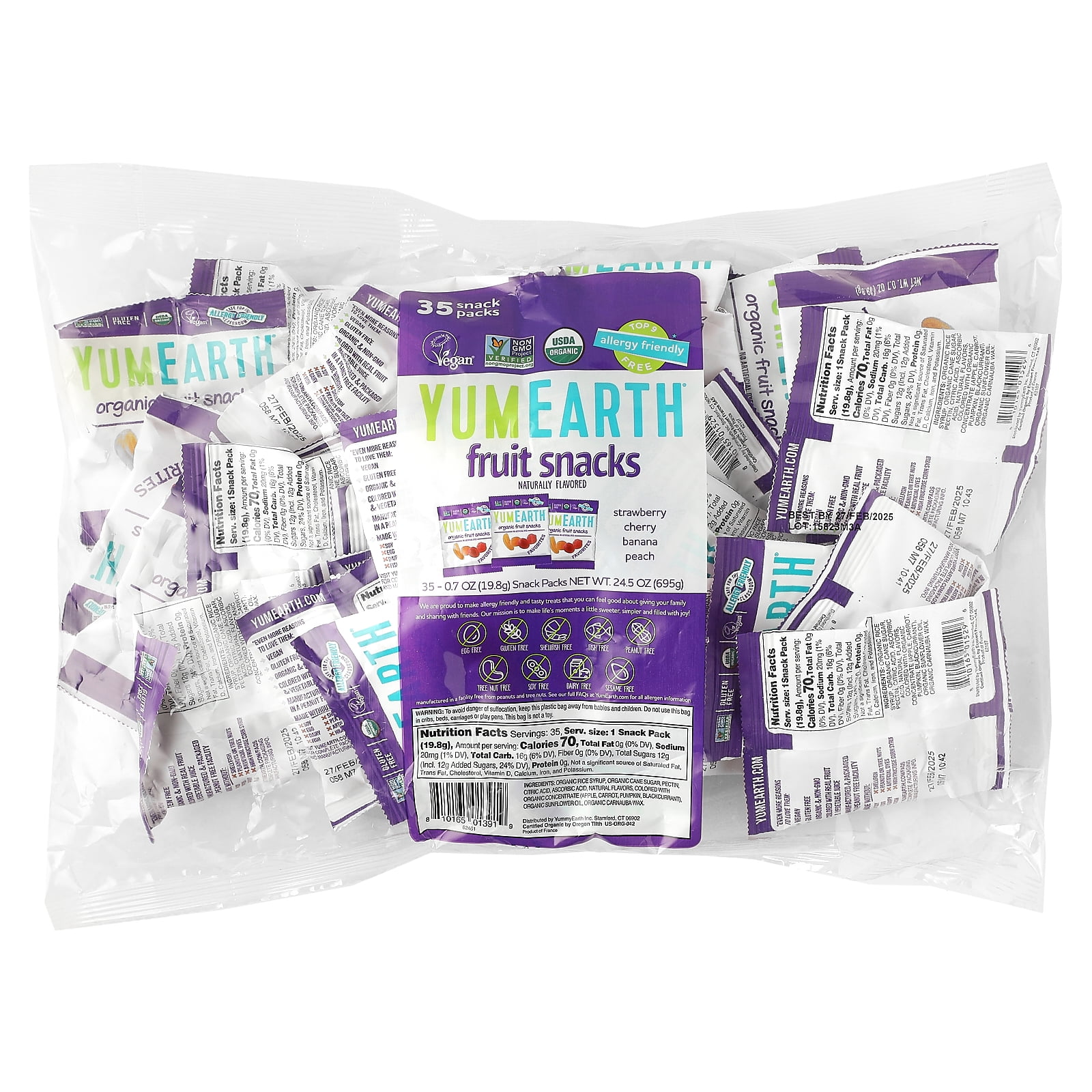 YumEarth Organic Fruit Snacks, Favorites, Assorted Flavors, 35 Snack ...