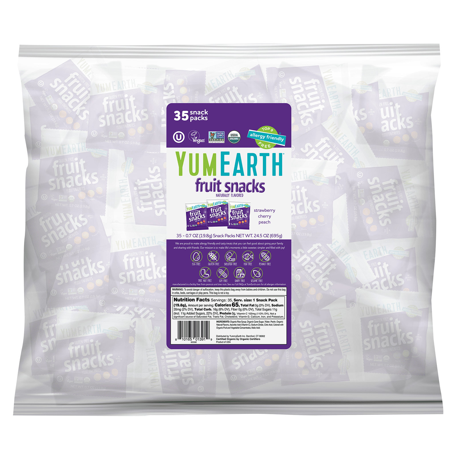 YumEarth Organic Fruit Snacks, Favorites, Assorted Flavors, 35 Snack ...