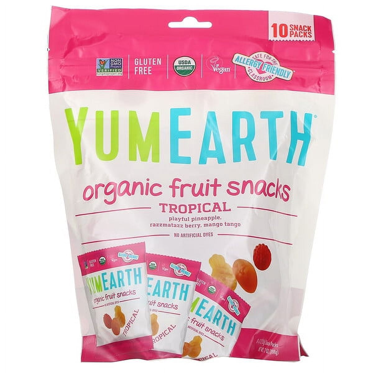 YumEarth, Organic Fruit Snacks, Tropical, 10 Packs, 0.7 oz Pack of 2 ...