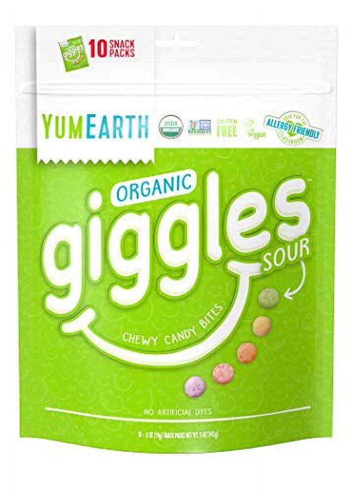 YumEarth Organic Giggles Sour Chewy Candy Bites, 10-0.5oz Fruit ...