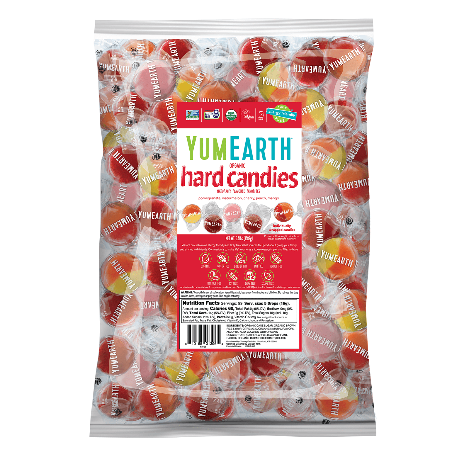 YumEarth Organic Hard Candies, Assorted Flavors, 3.5 lbs, Vegan ...