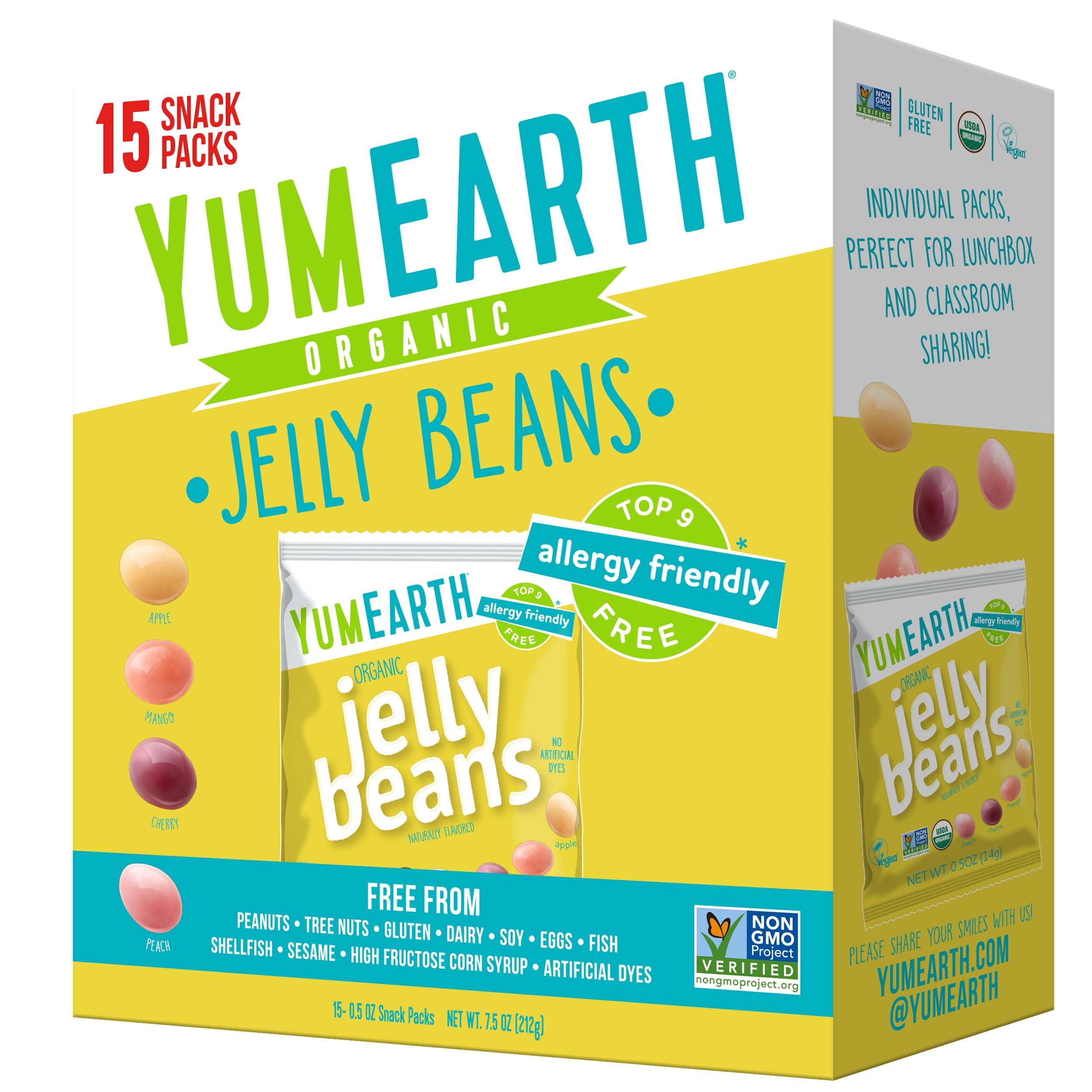 YumEarth Organic Jelly Beans - Fruity Candy Snack Packs, Gluten Free Snacks for Kids - Allergy ...