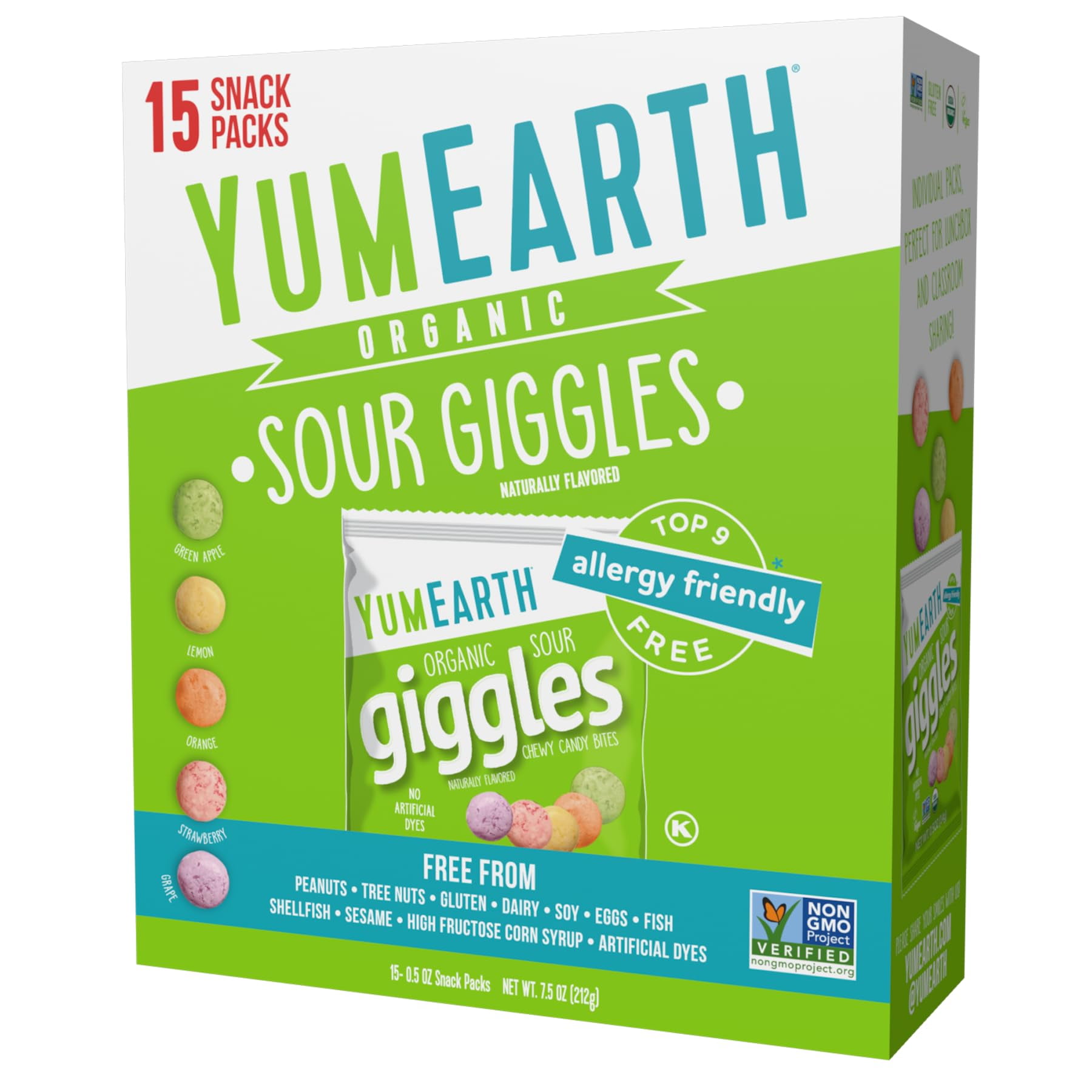 YumEarth Organic Sour Giggles Chewy Candy - Allergy Friendly (Top 9 ...