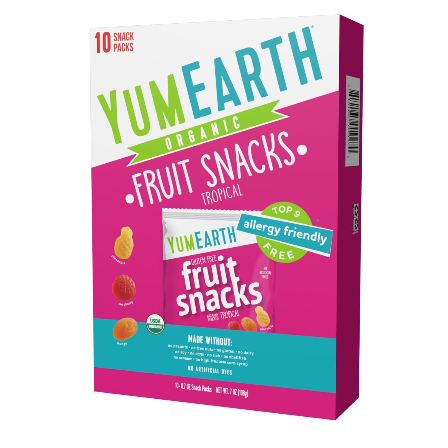 YumEarth Organic Tropical Fruit Snacks, 0.7 Ounce (Pack of 10) RDD9 ...