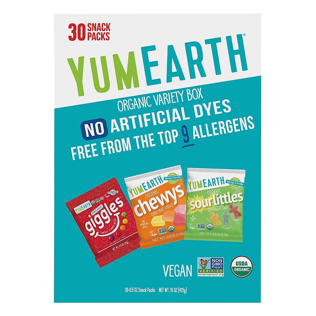 YumEarth, Organic Variety Box, 30 ct./0.5 oz, Fruity Assortment ...
